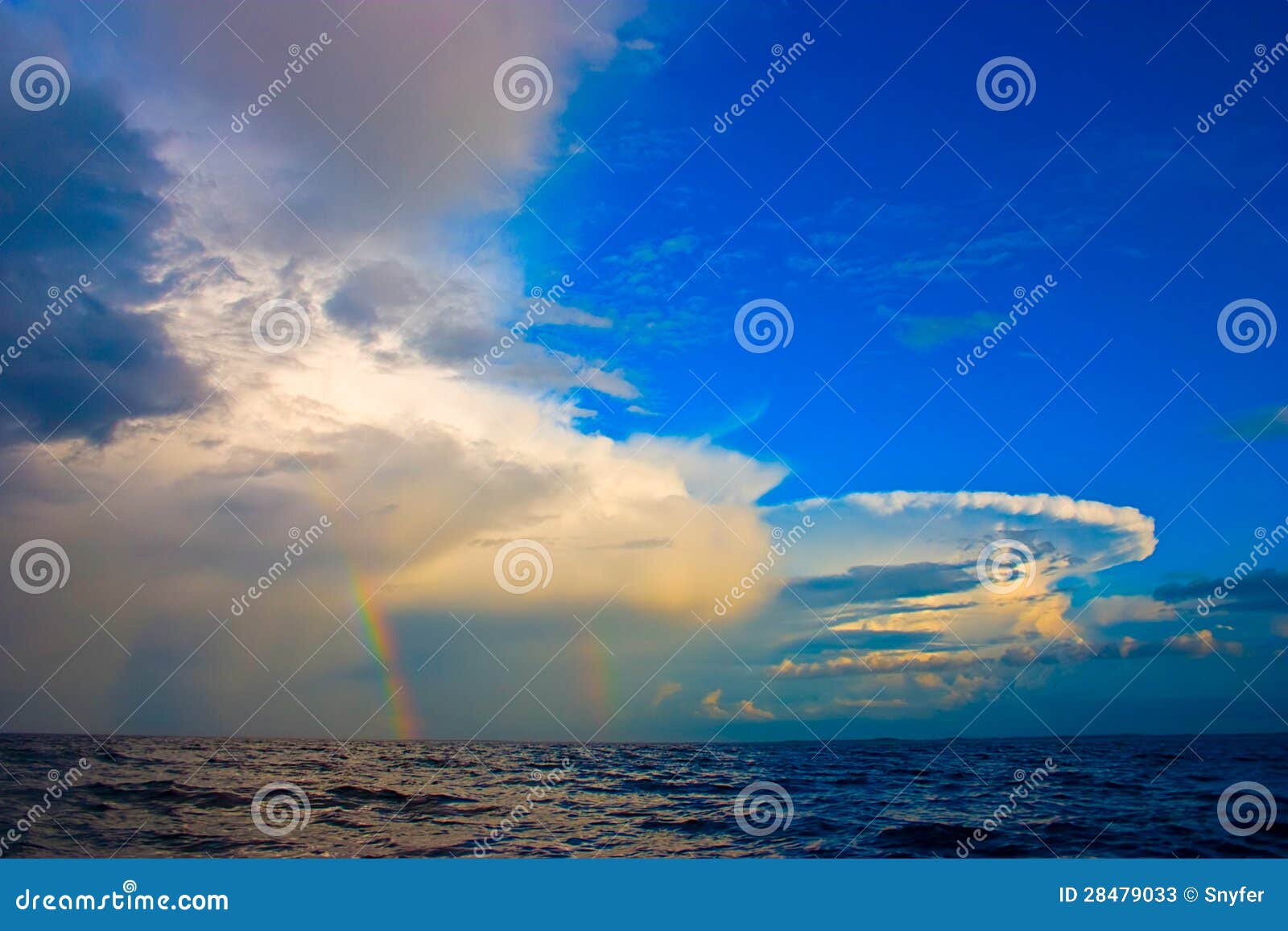 Double Rainbow after the Gale Over the Sea Stock Image - Image of ...