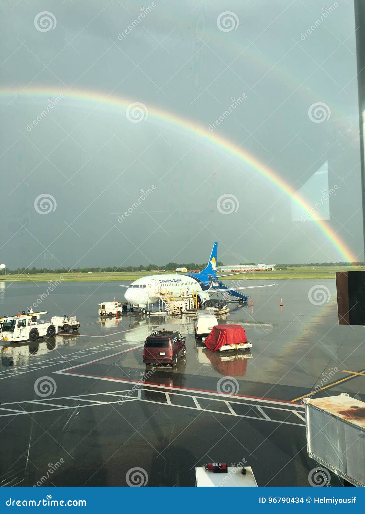 Double Rainbow in Ottawa Airport Editorial Stock Image - Image of ...
