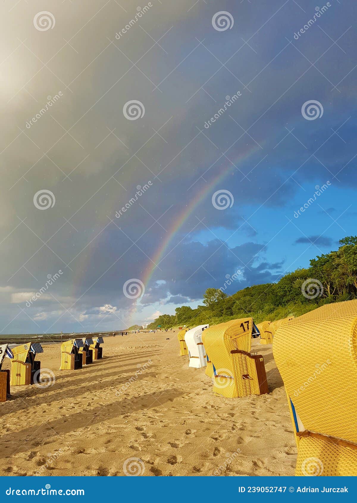 Double Rainbow Over the Beach Stock Image - Image of reflection, blue ...