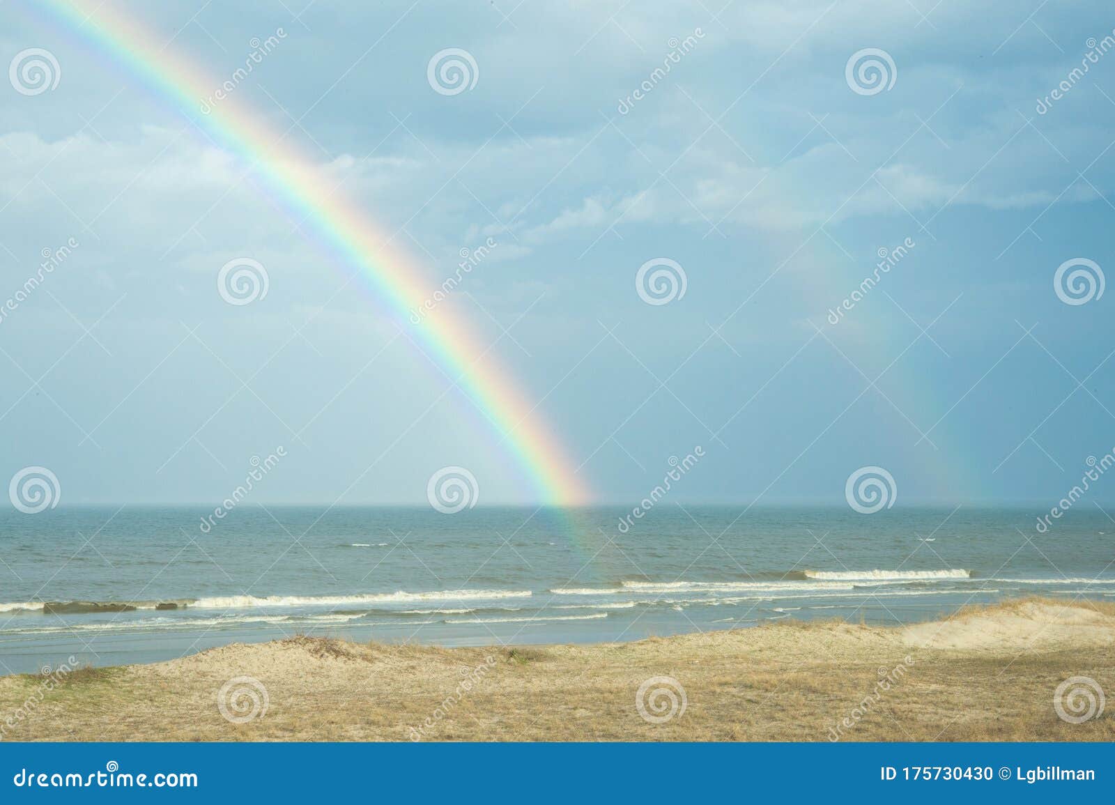 Double Rainbow Over Ocean Beach Stock Photo - Image of prism, weather ...
