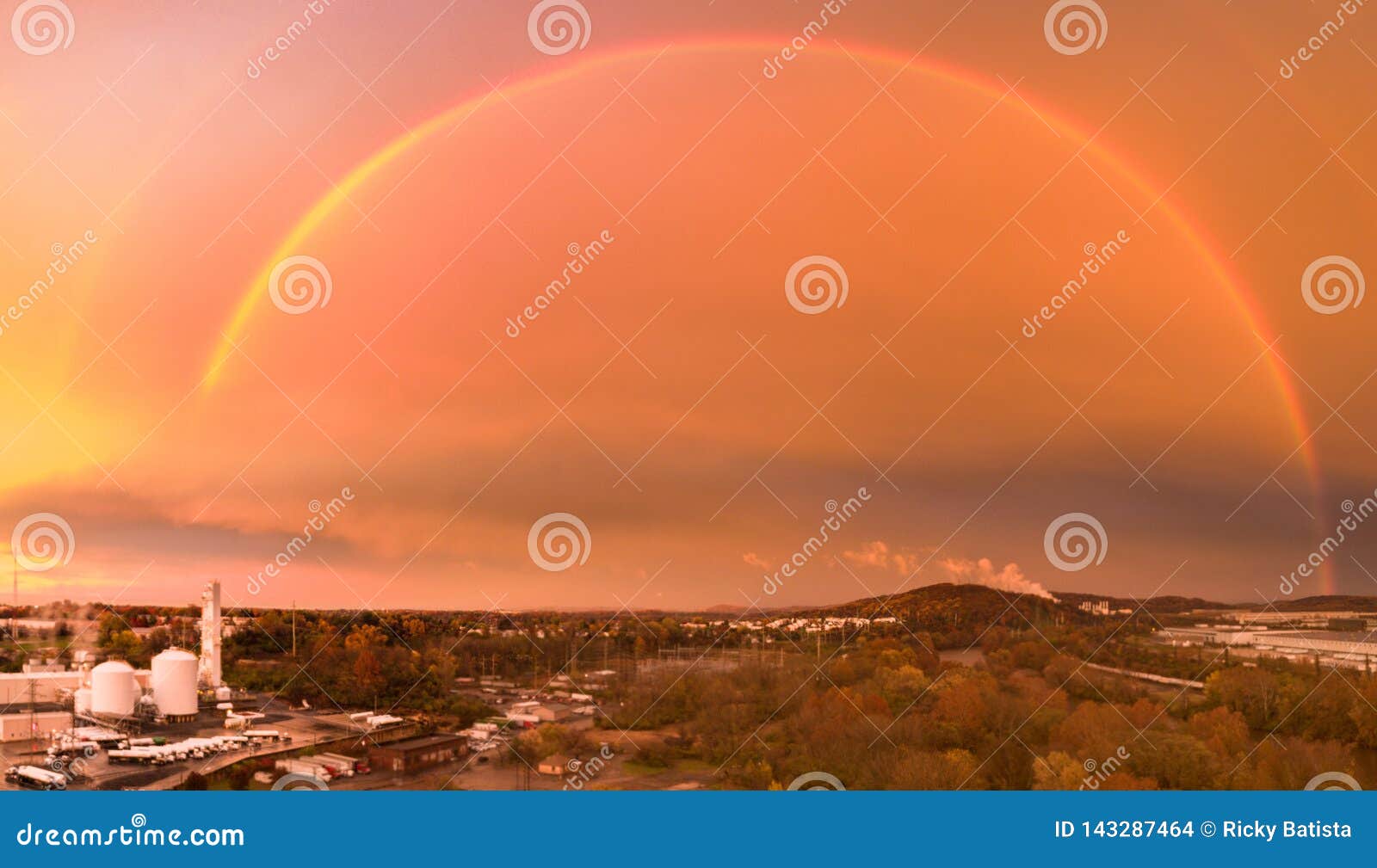 Double rainbow stock photo. Image of drone, rainbow - 143287464