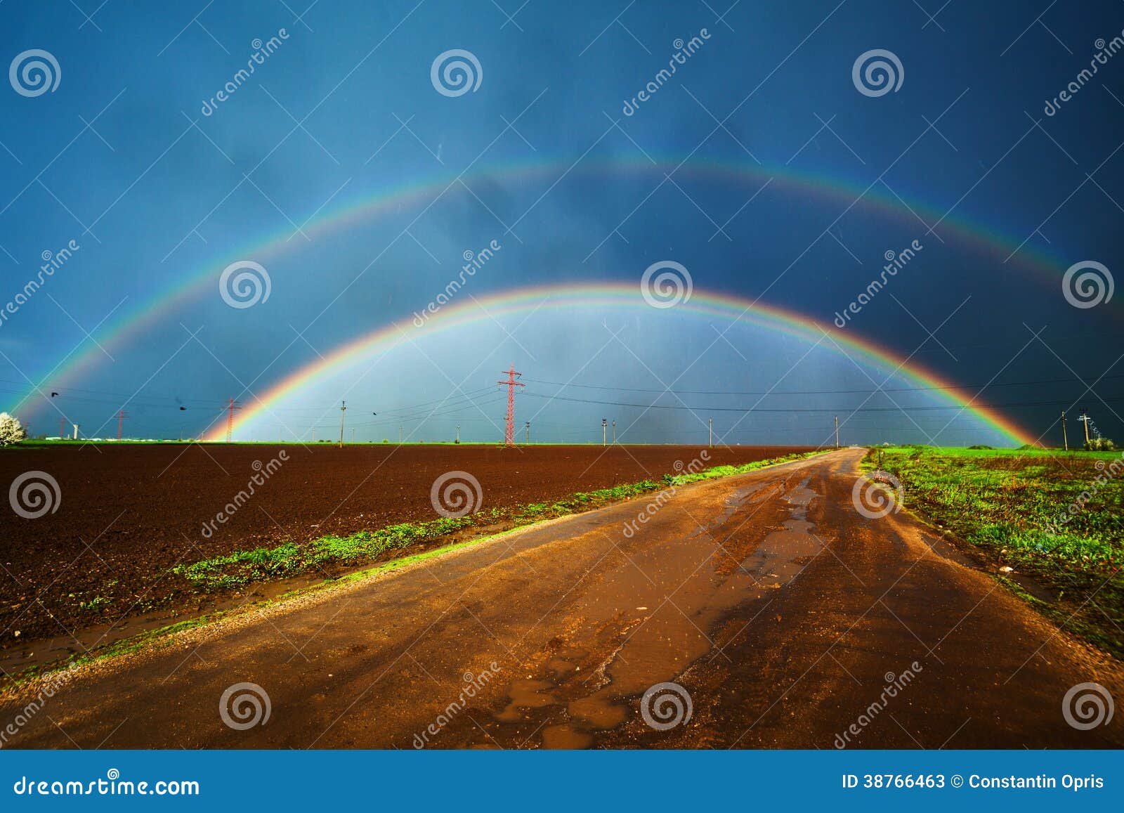 Double Rainbow Panorama Stock Image | CartoonDealer.com #53467975