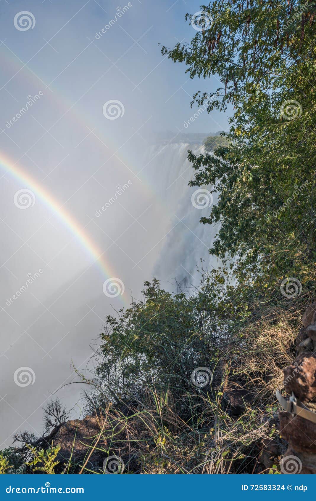 Double Rainbow in Victoria Falls Spray Clouds Stock Photo - Image of ...