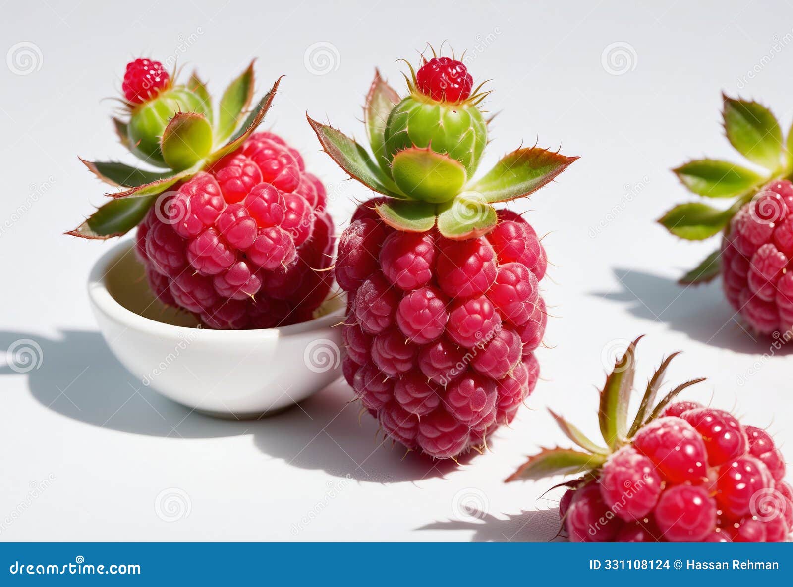 Double Raspberry Isolated on White Background As Package Design Element ...