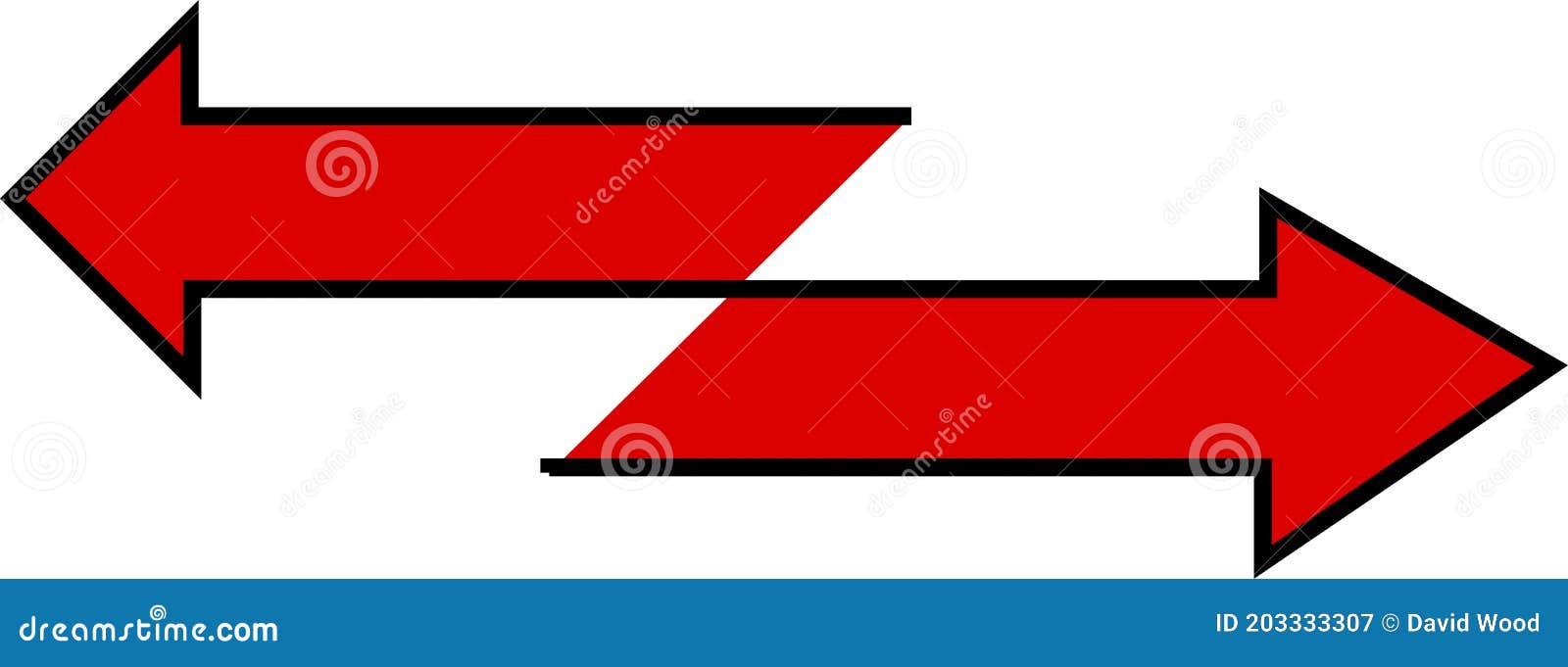 Double Red Arrows Pointing in Both Directions Stock Illustration ...