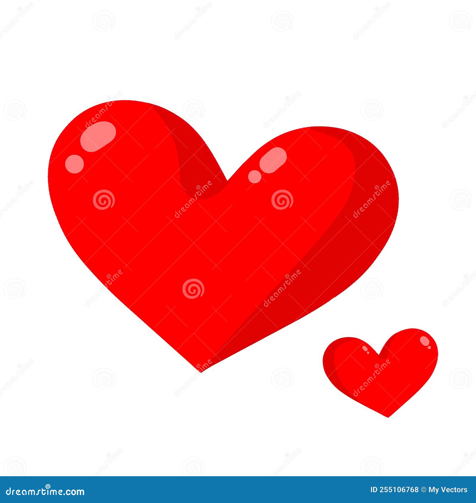 Double Red Heart of Love Illustration Stock Illustration - Illustration ...