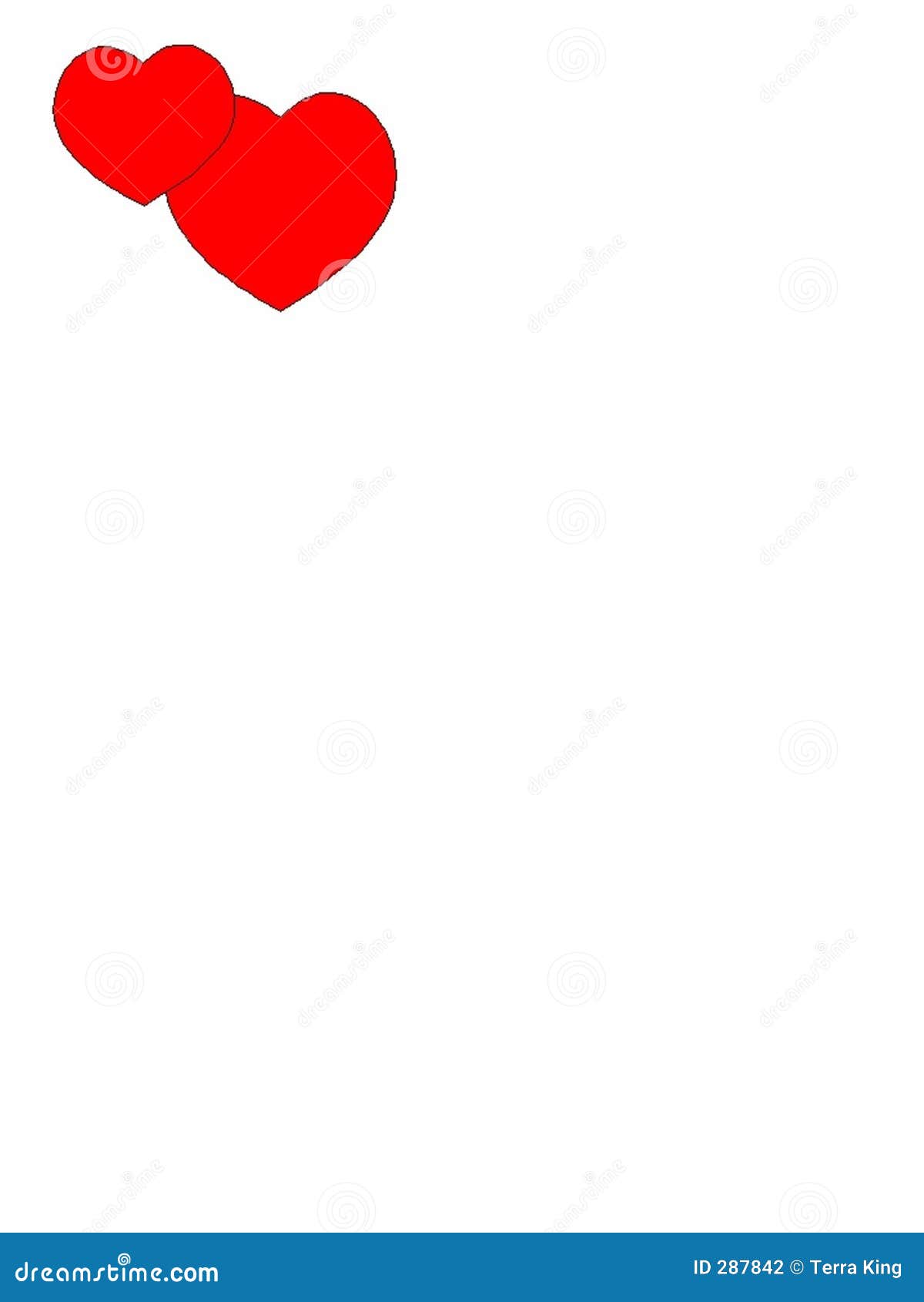 Double red hearts template stock illustration. Illustration of small ...