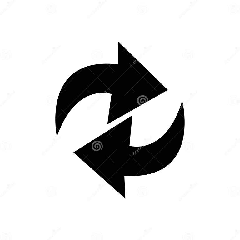 Replace Icon Vector Double Reverse Arrow Exchange Linear Sign for ...