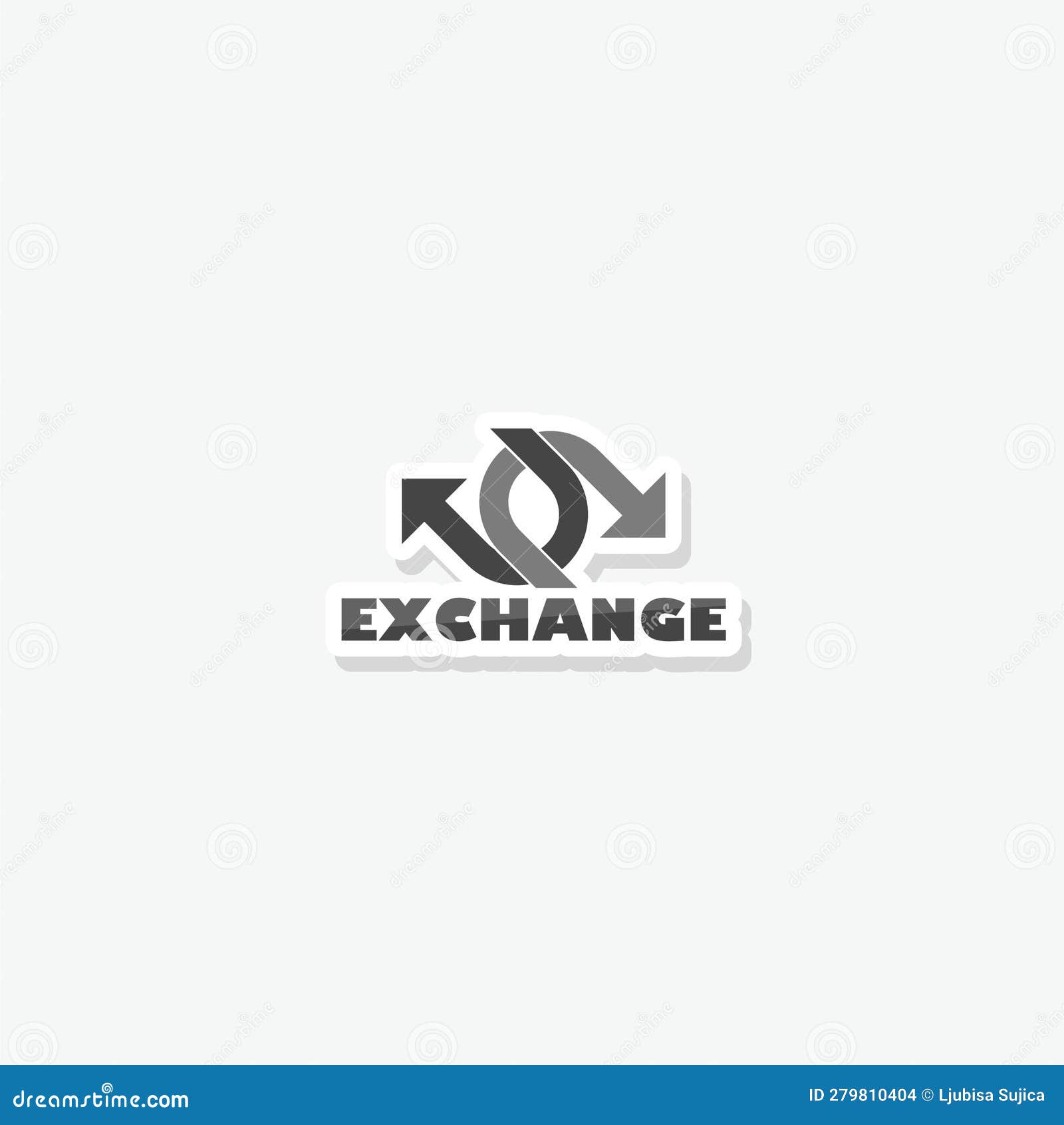 Double Reverse Arrow Icon Sticker Stock Vector - Illustration of vector ...