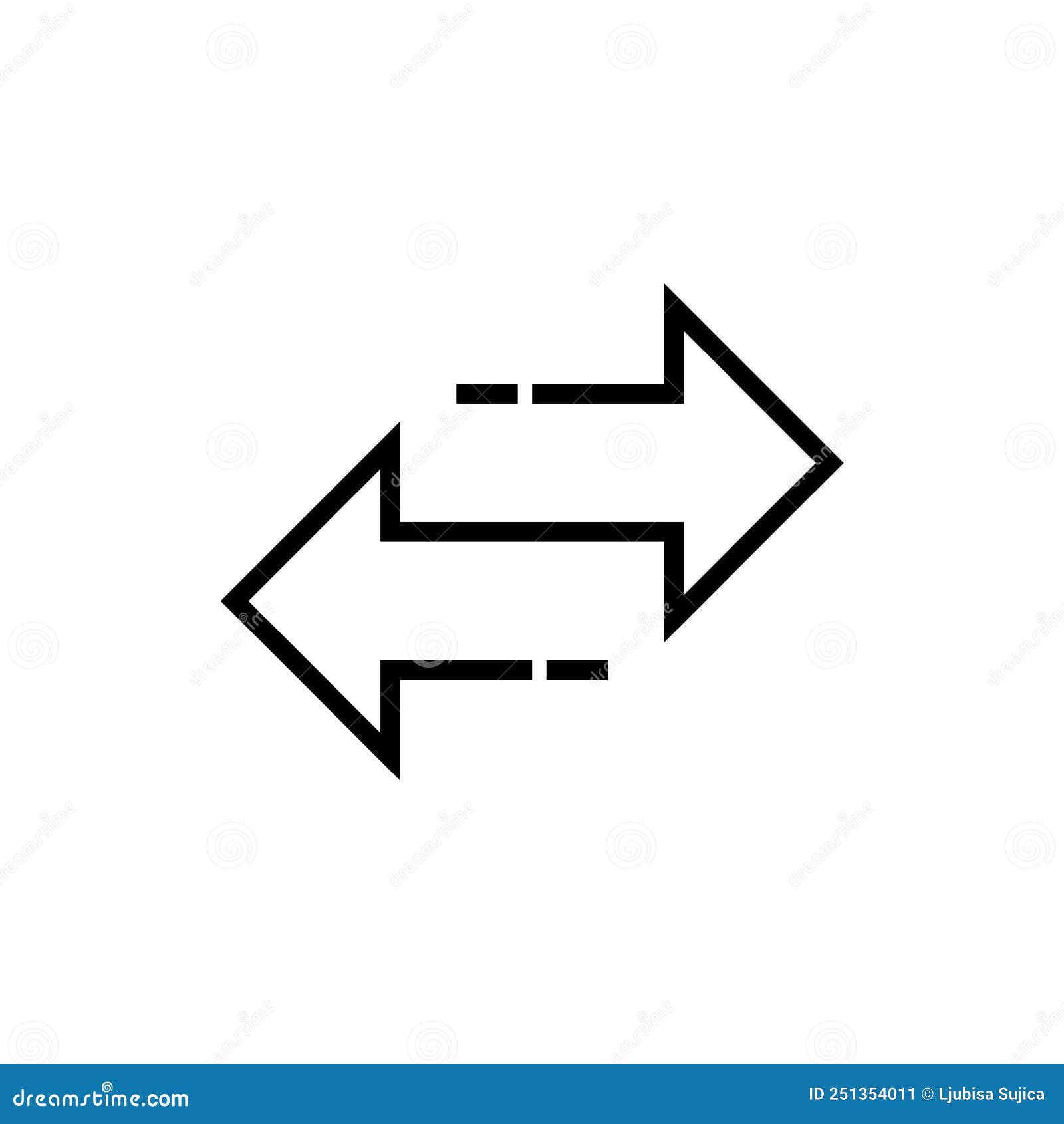 Double Reverse Arrow, Replace Icon, Exchange Icon Isolated on White ...