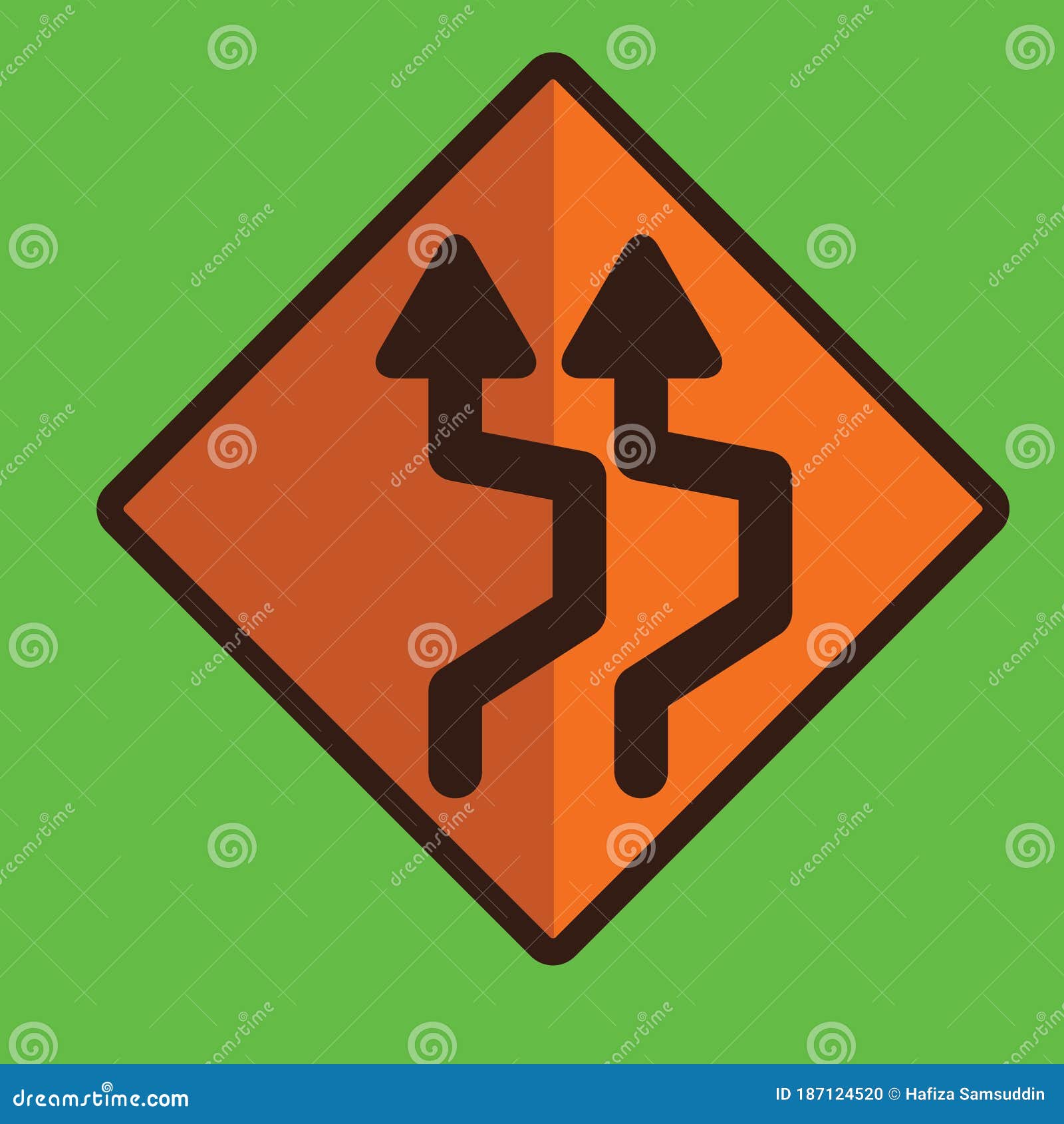 Double Reverse Curve Sign. Vector Illustration Decorative Design Stock ...