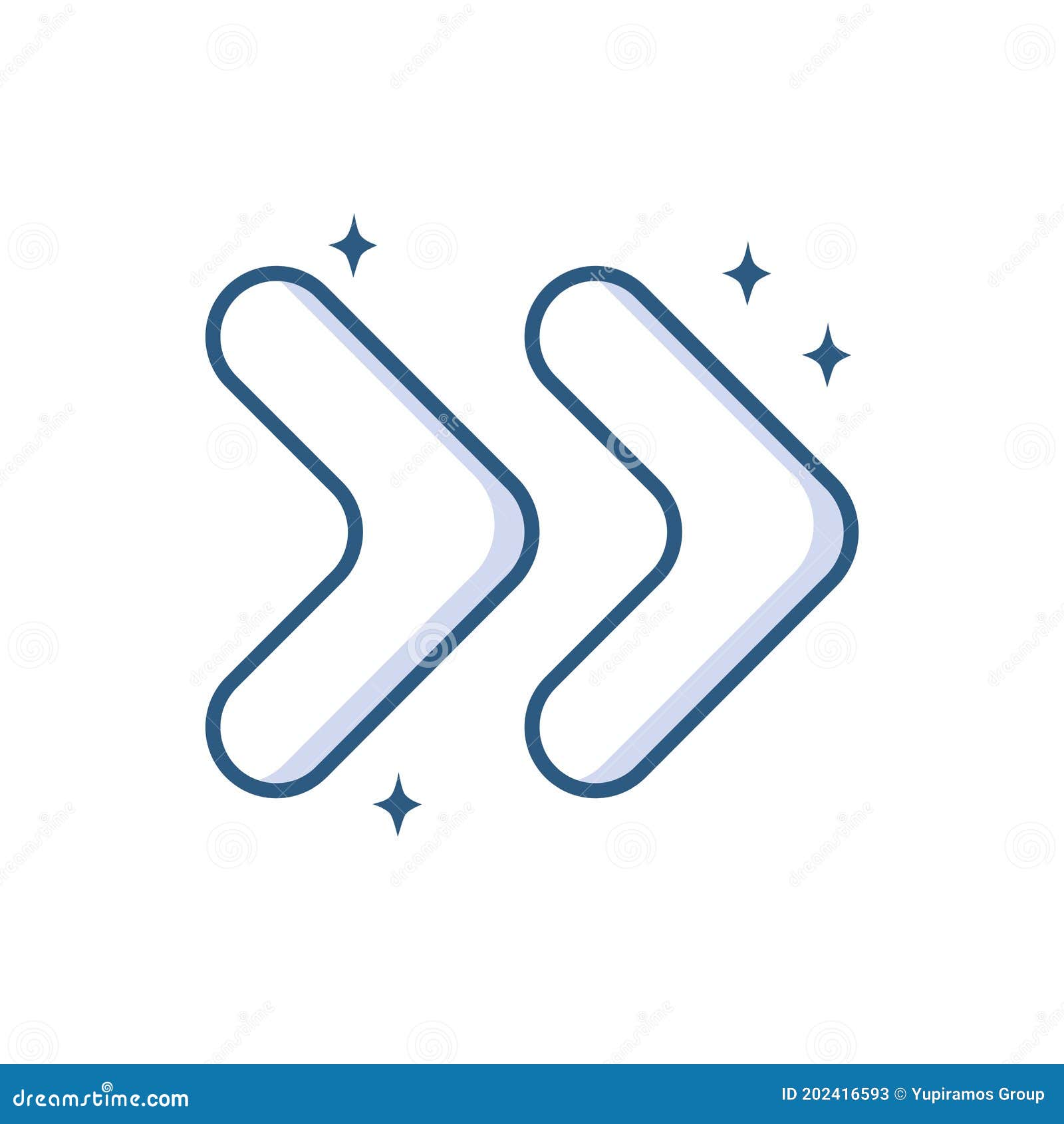 Double Right Arrow Line Style Icon Stock Vector - Illustration of arrow ...