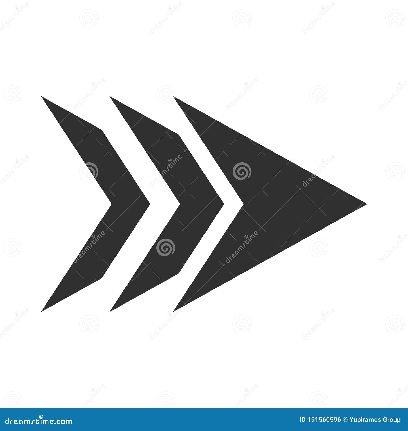 Double Right Arrows Direction Forward Button Silhouette Style Icon ...