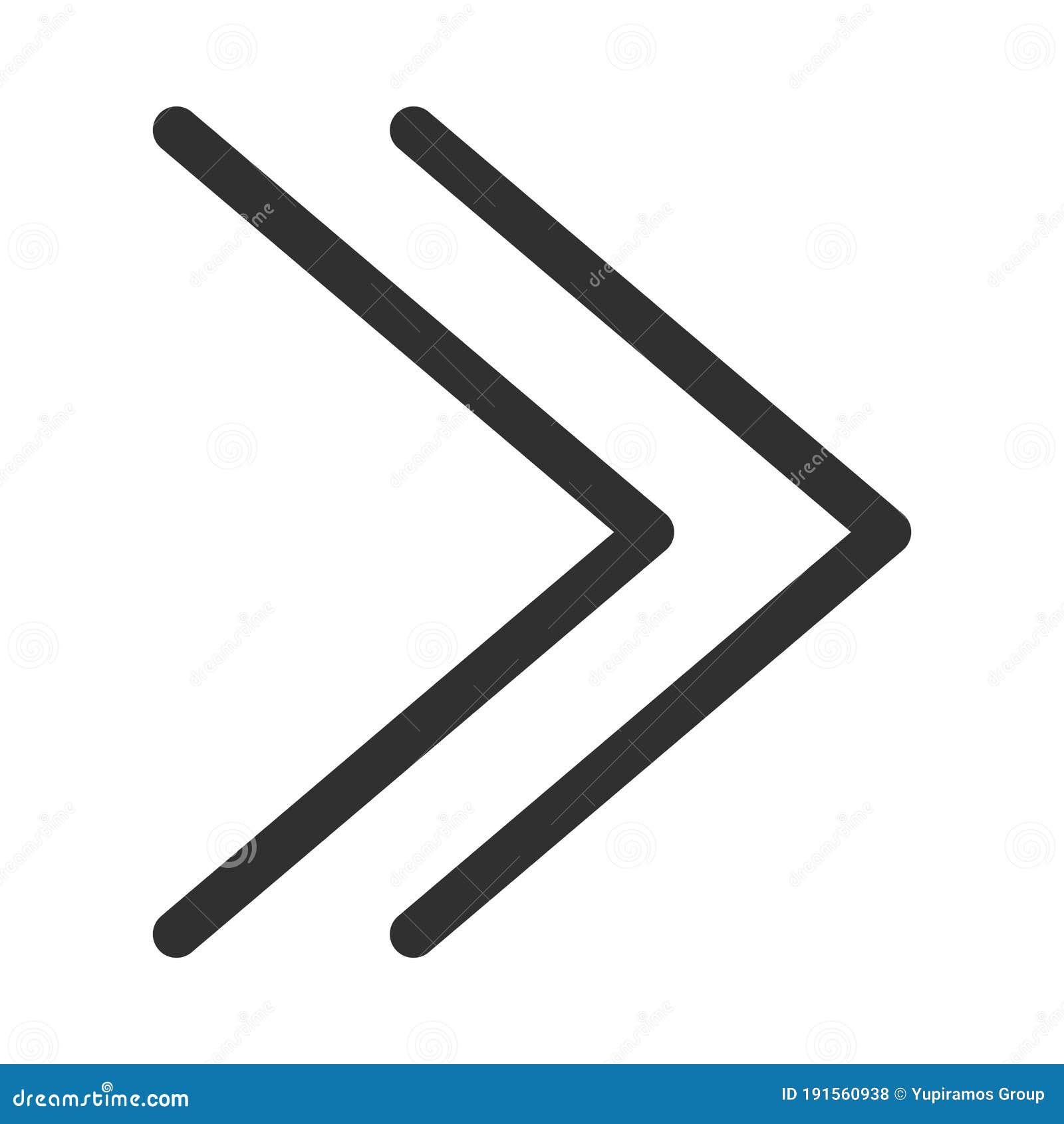 Double Right Arrows Direction Forward Button Silhouette Style Icon ...