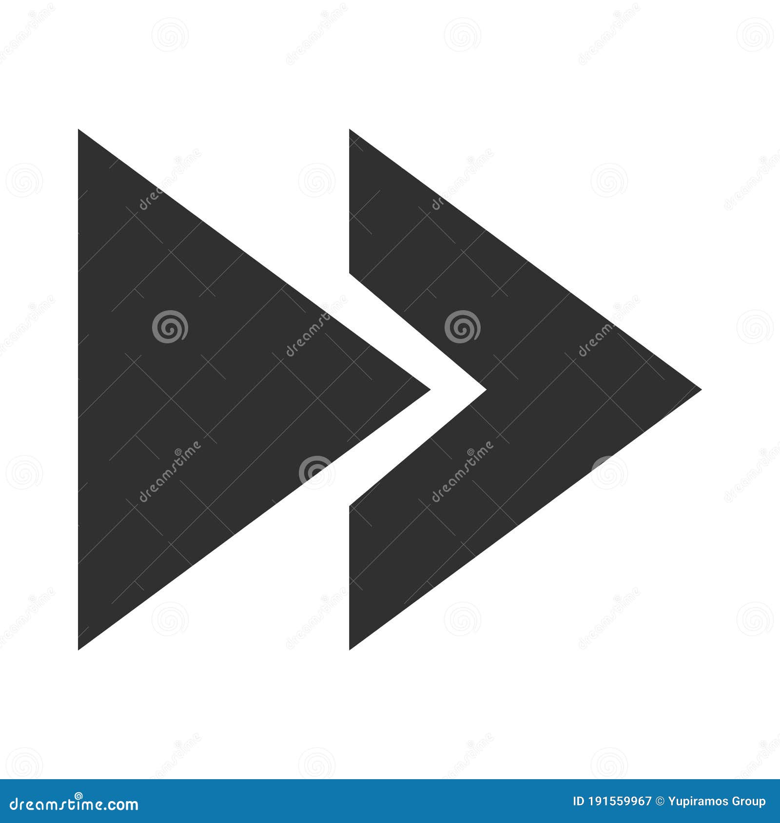 Double Right Arrows Direction Forward Digital Button Silhouette Style ...