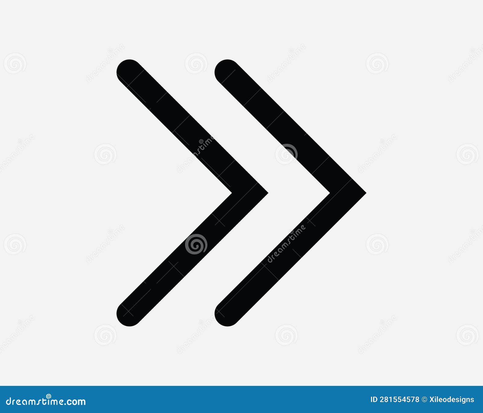 Double Right Arrow Icon. Direction Navigation Path Route Next Skip ...