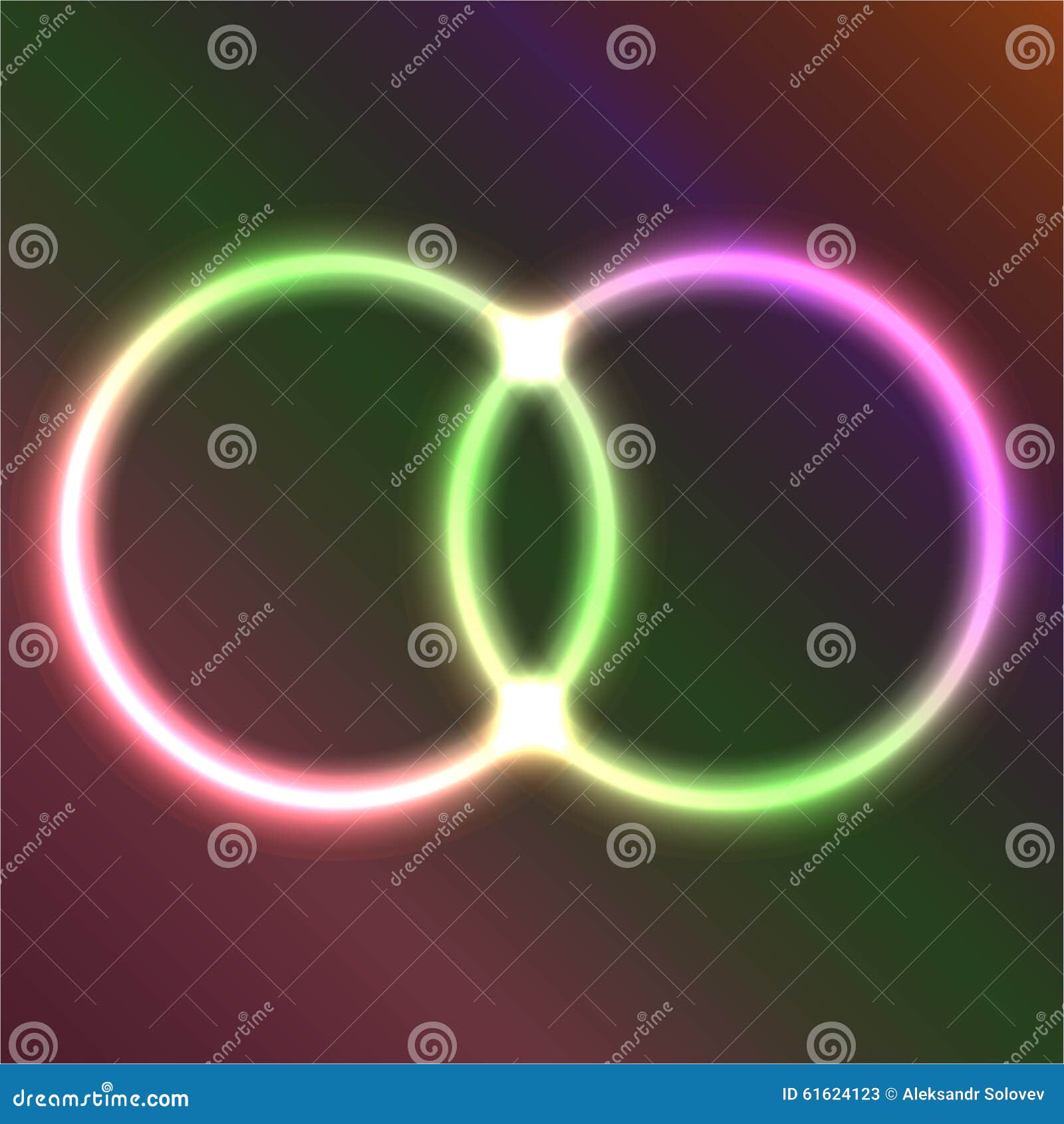 Double ring of neon stock vector. Illustration of glowing - 61624123