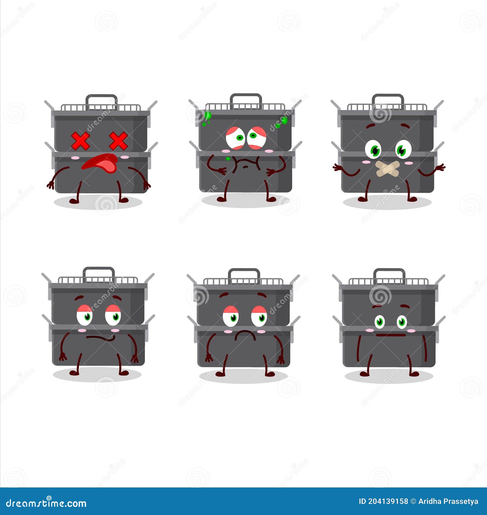 Double Roaster Pan Cartoon Character with Nope Expression Stock Vector ...