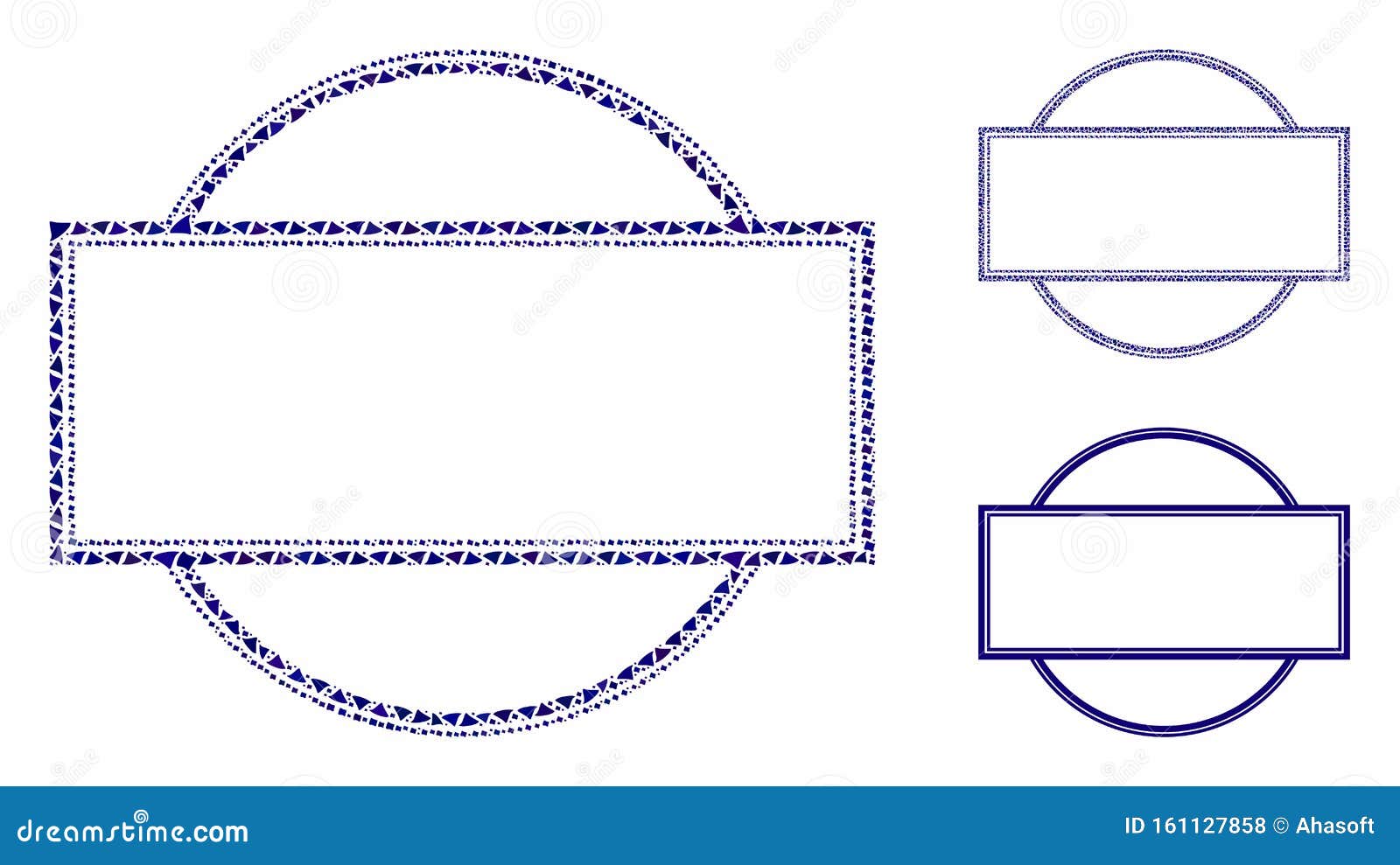 Double Round and Rectangle Frame Composition Icon of Bumpy Items Stock ...