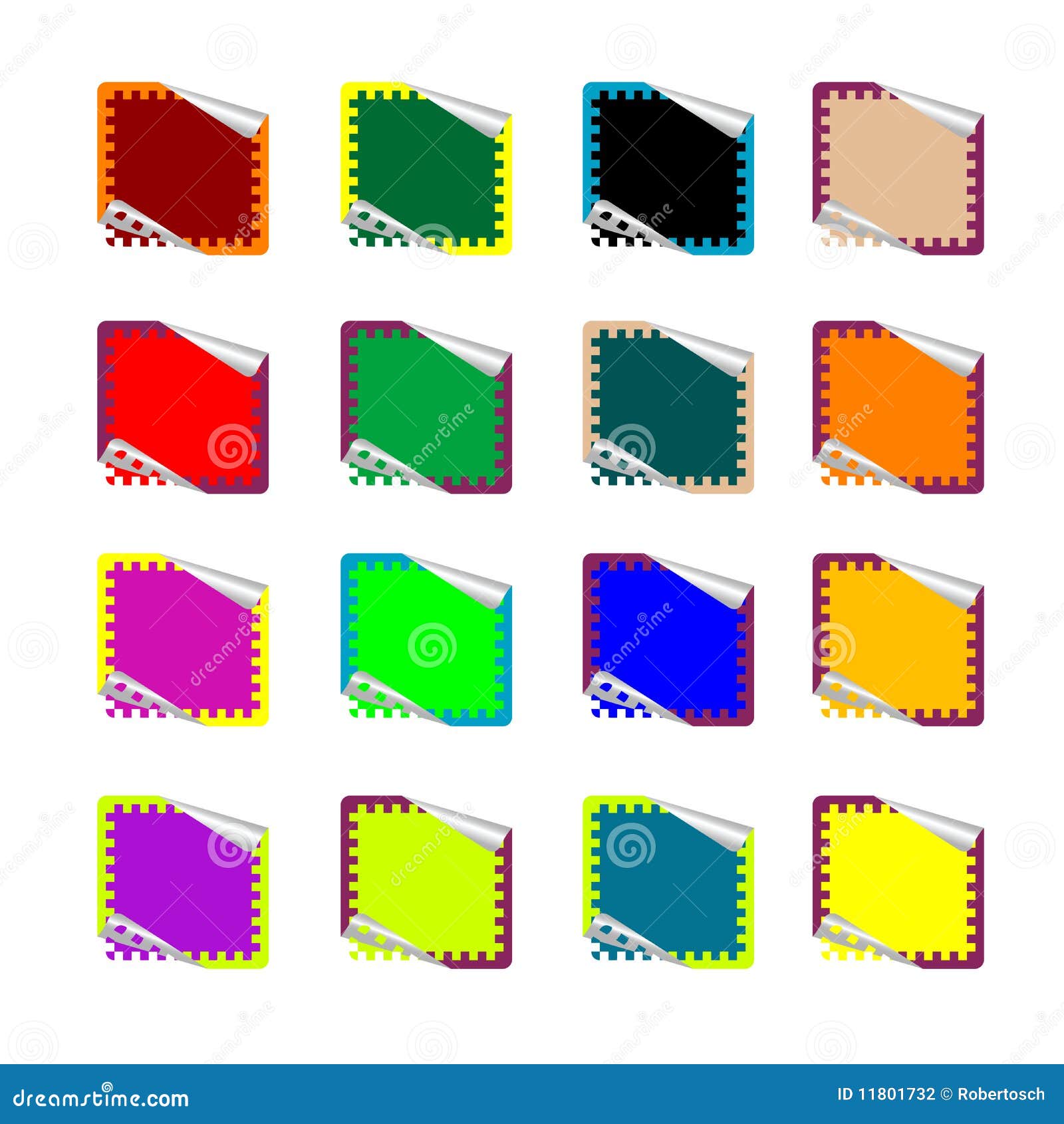 Rectangle Colored Block Picture Frame Vector Illustration ...