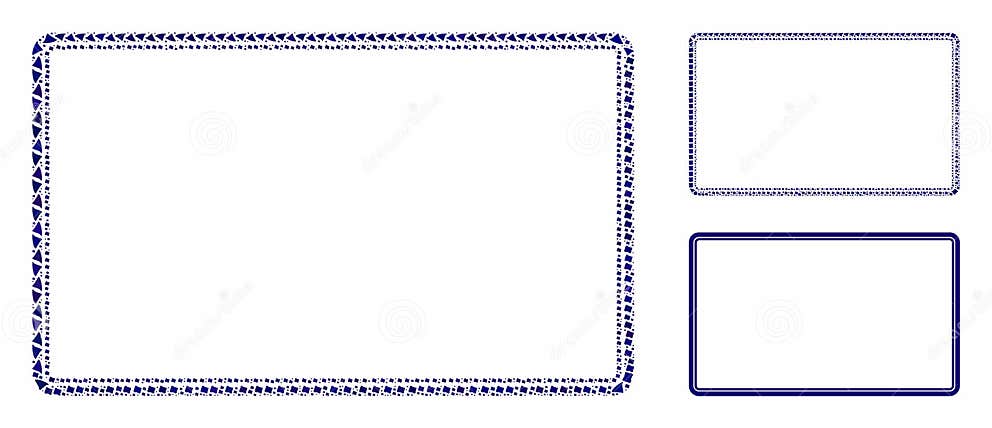 Double Rounded Rectangle Frame Composition Icon of Inequal Elements ...