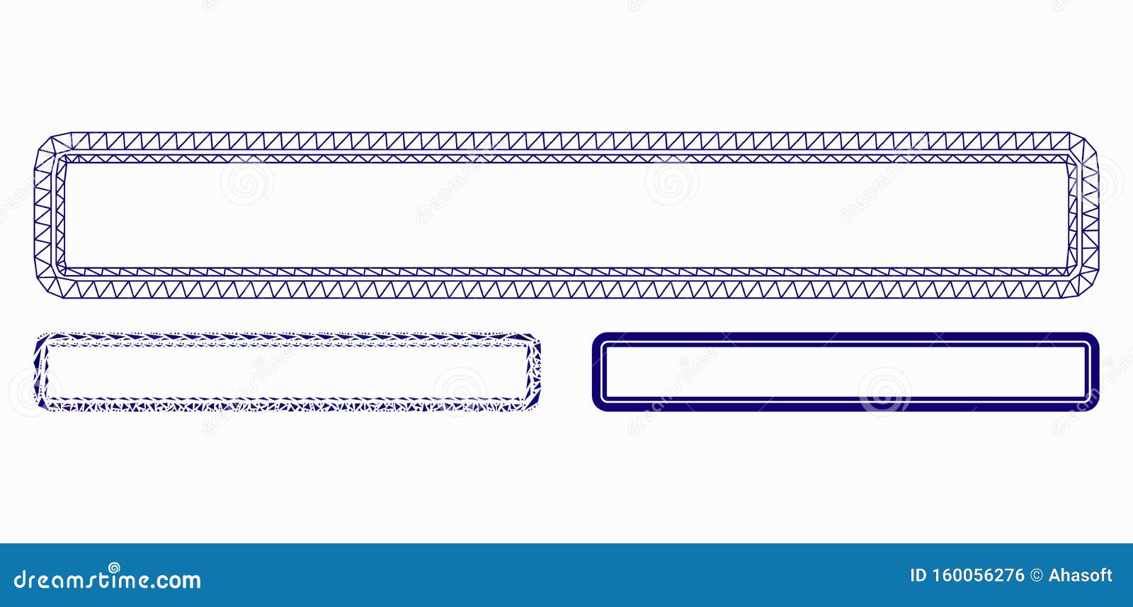 Double Rounded Rectangle Frame Vector Mesh 2d Model And Triangle Mosaic Icon Stock Vector