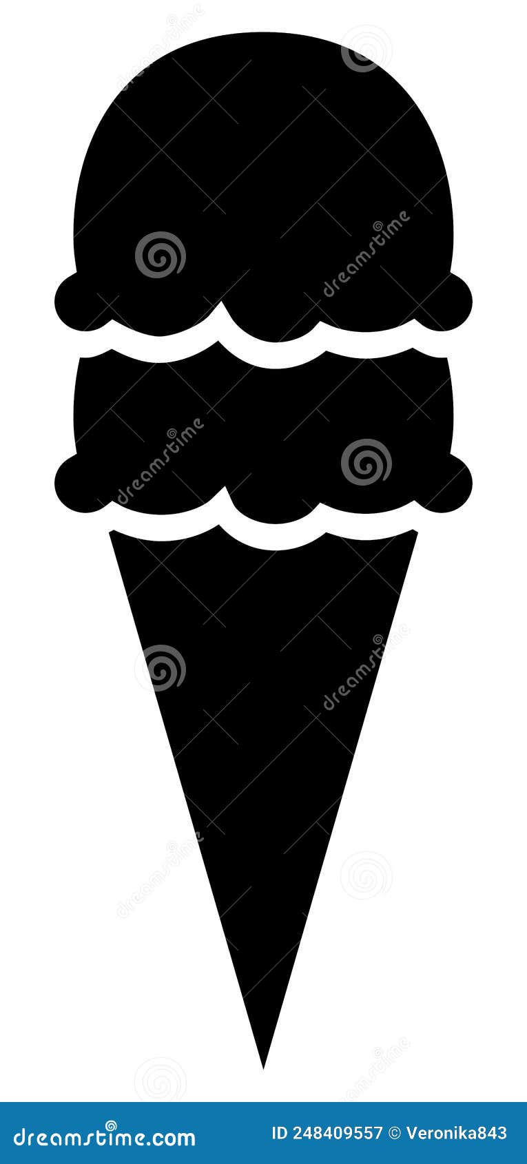 Double Scoops of Ice Creams with Cone. Ice Vector Illustration Isolated ... Double Scoops of Ice Creams with Cone. Ice Vector Illustration Isolated ...