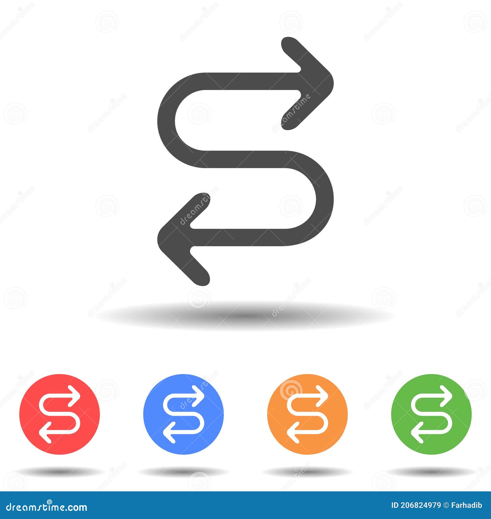 Double Side Arrow Icon Vector Logo with Isolated Background Stock ...