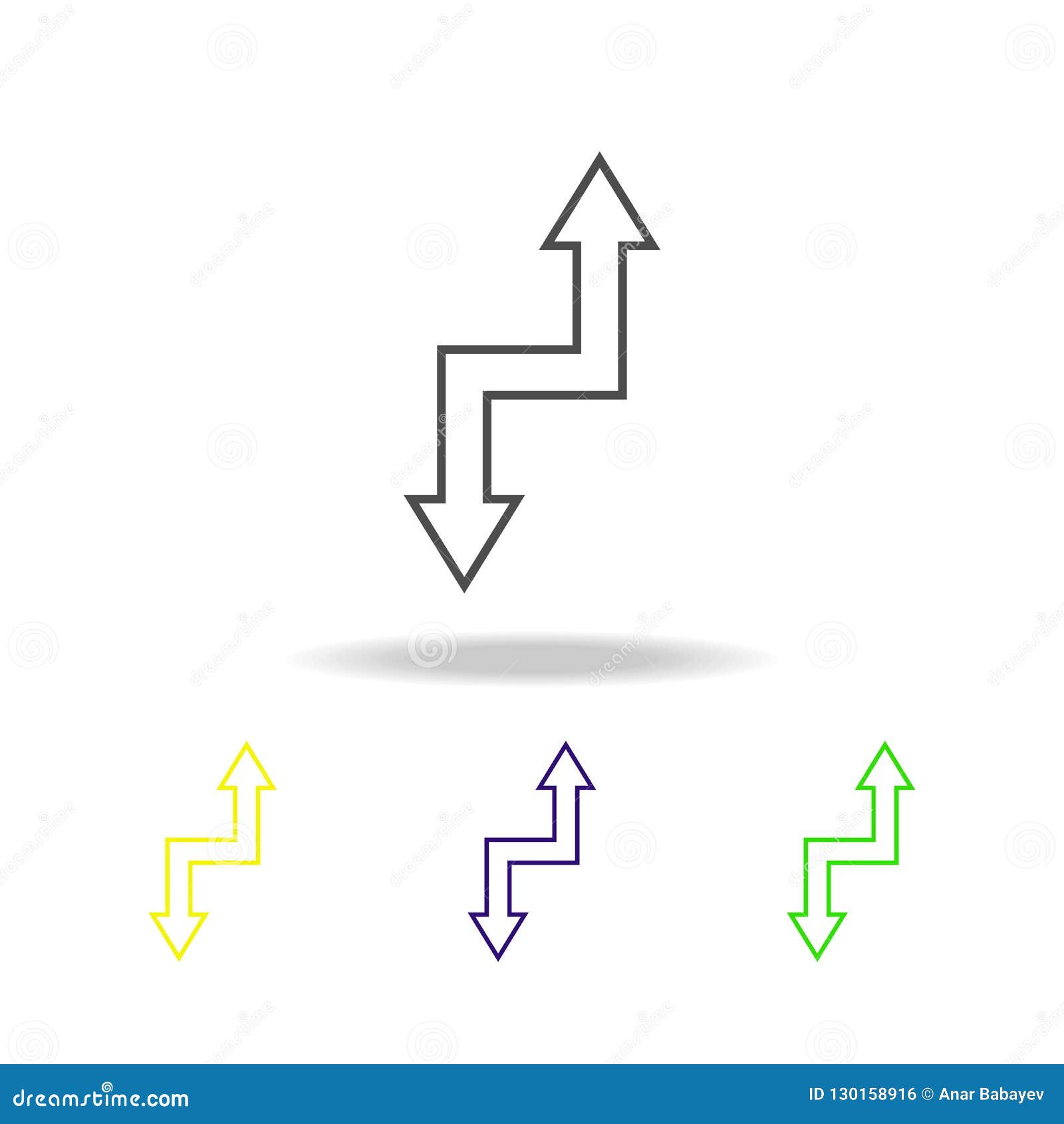 Double Sided Arrows Multicolored Icons. Thin Line Icon for Website ...