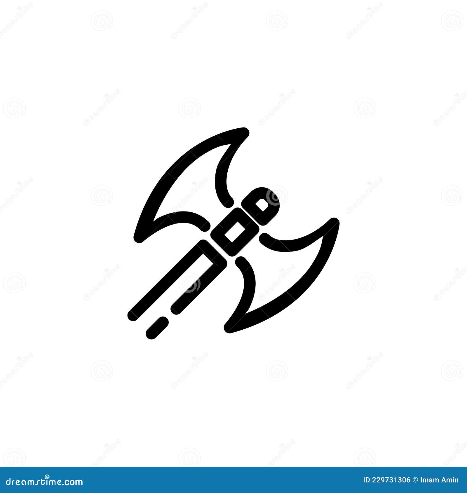 Double Sided Axe Weapon Monoline Symbol Icon Logo for Graphic Design ...