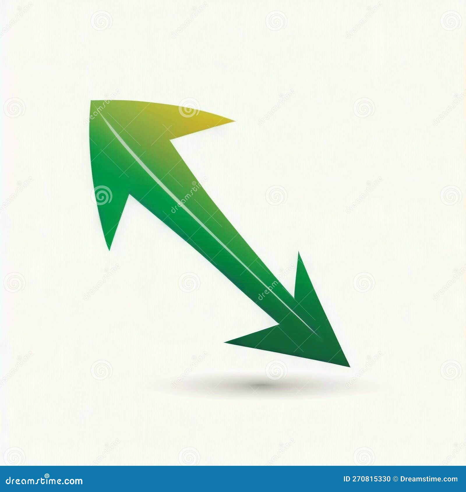 Double-sided Green Arrow Isolated on White Background Stock ...