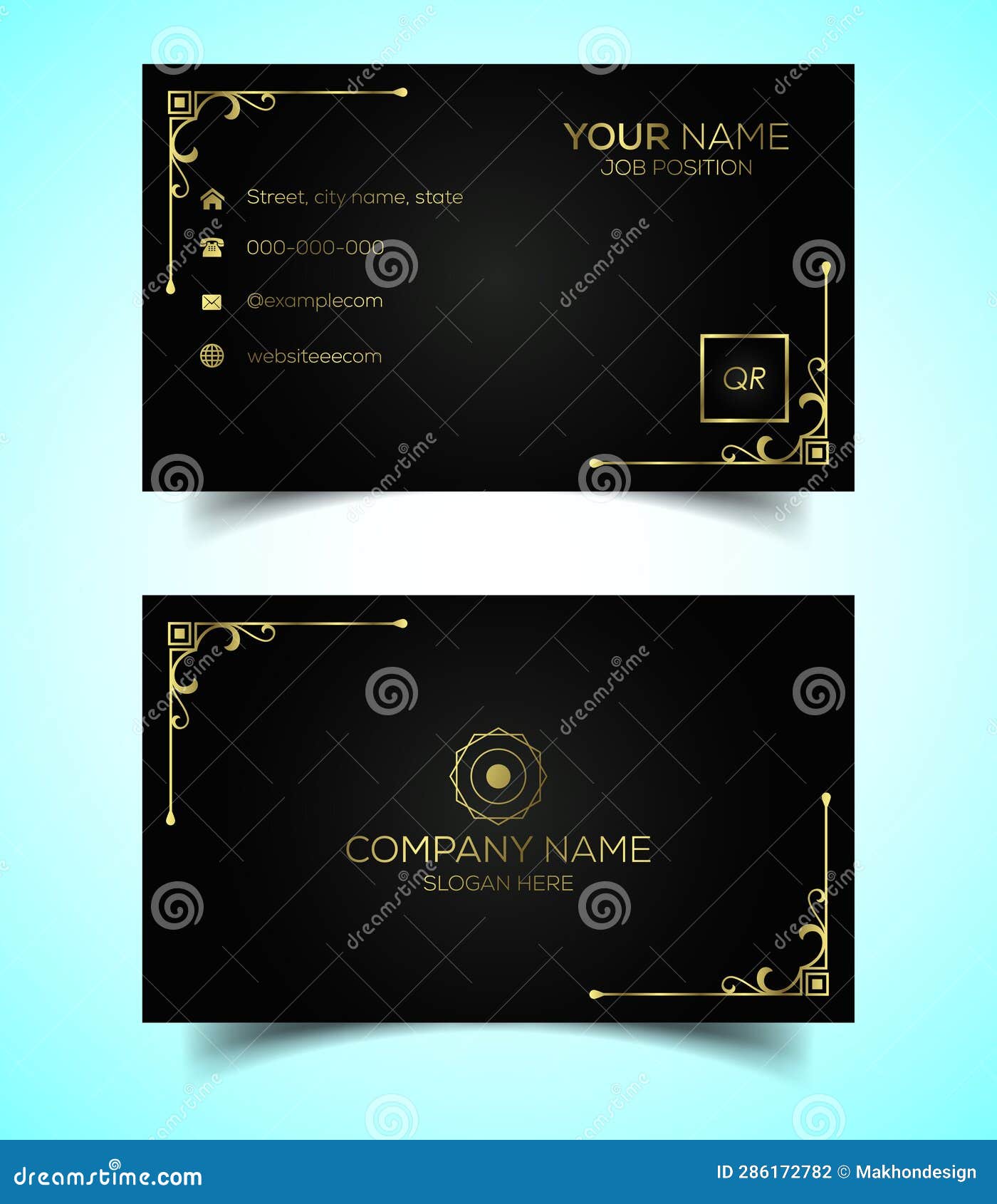 Double-Sided Luxury, Modern and Elegant Business Card Design Template ...