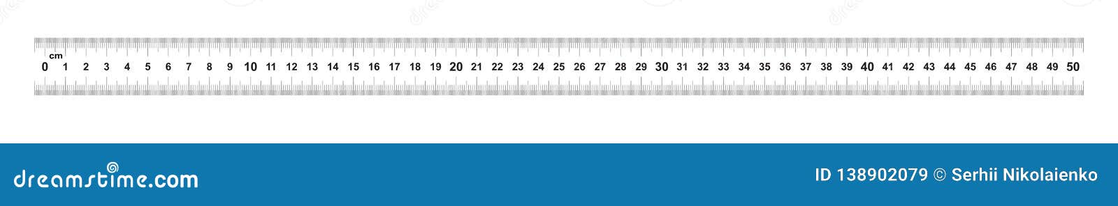Double Sided Ruler 50 Centimeter or 500 Mm. Value Division 0.5 Mm ...