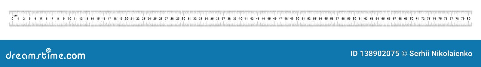 Double Sided Ruler 80 Centimeter or 800 Mm. Value Division 0.5 Mm ...