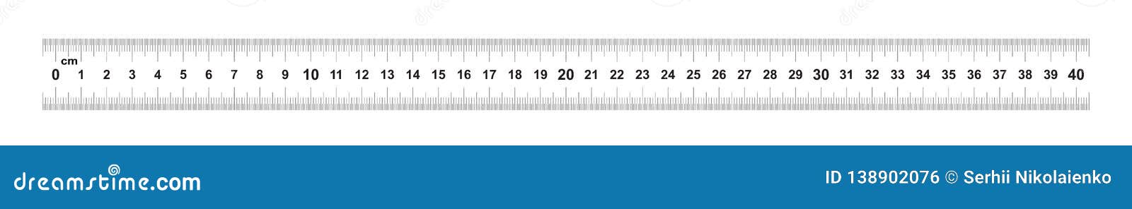Double Sided Ruler 40 Centimeter or 400 Mm. Value Division 0.5 Mm ...