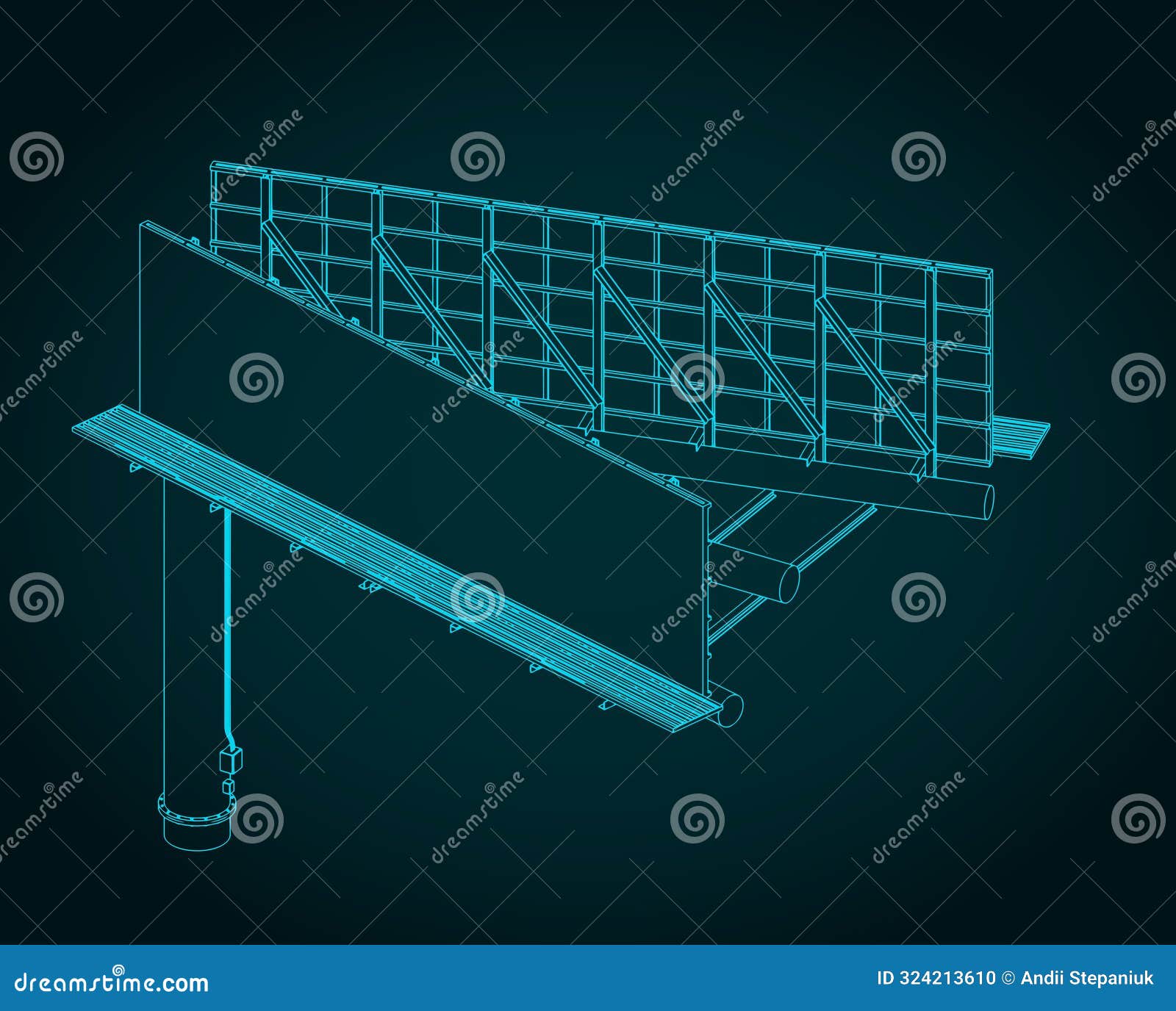 Double Sided Outdoor Advertising Billboard Blueprint Stock Illustration ...