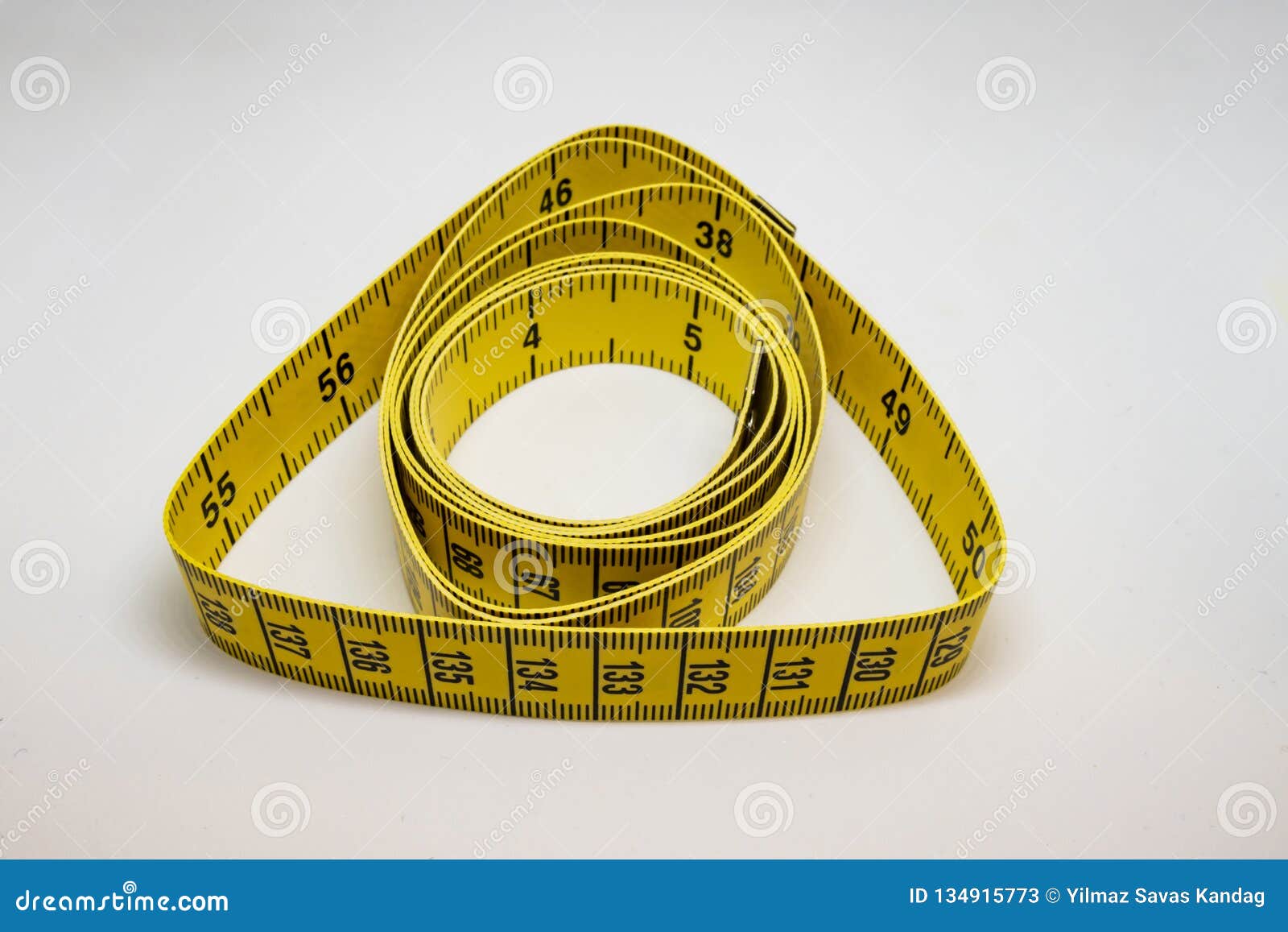 Double Sided Yellow Tape Measure Stock Image - Image of accuracy, macro ...