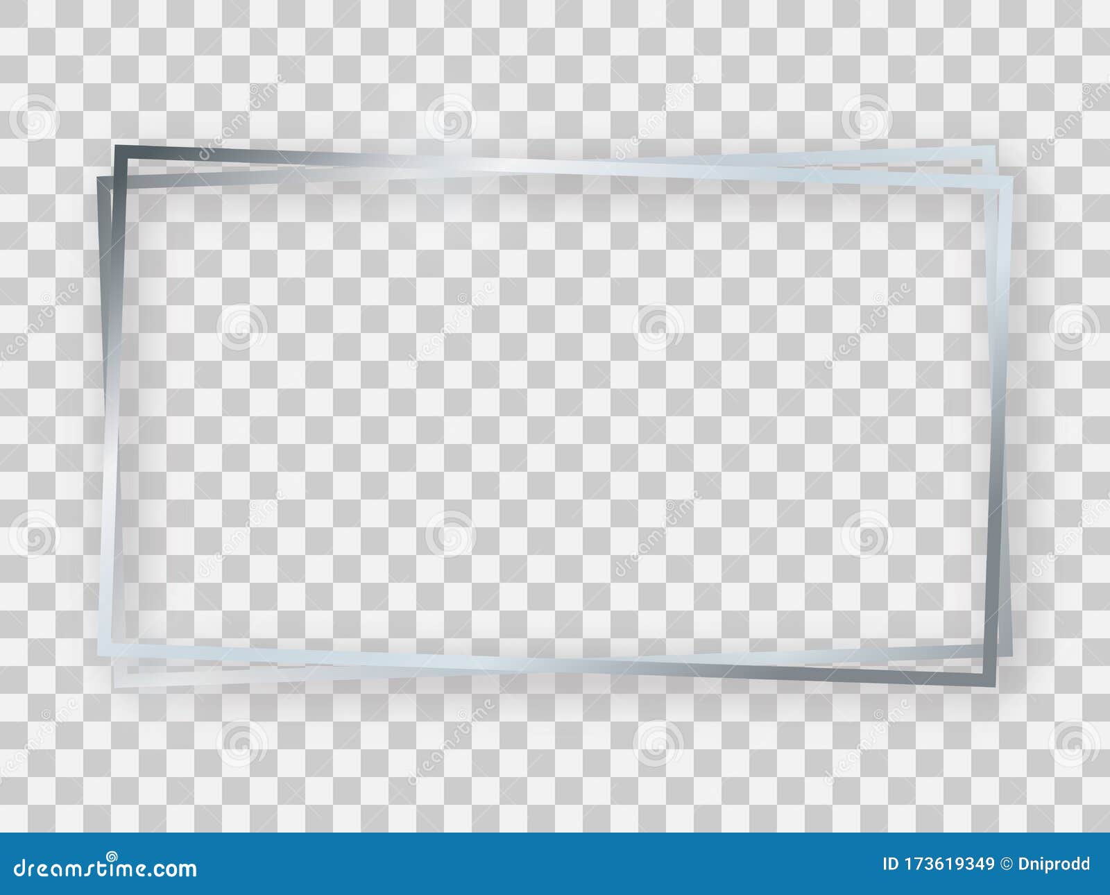 Double Silver Shiny 16x9 Rectangular Frame Stock Vector - Illustration ...