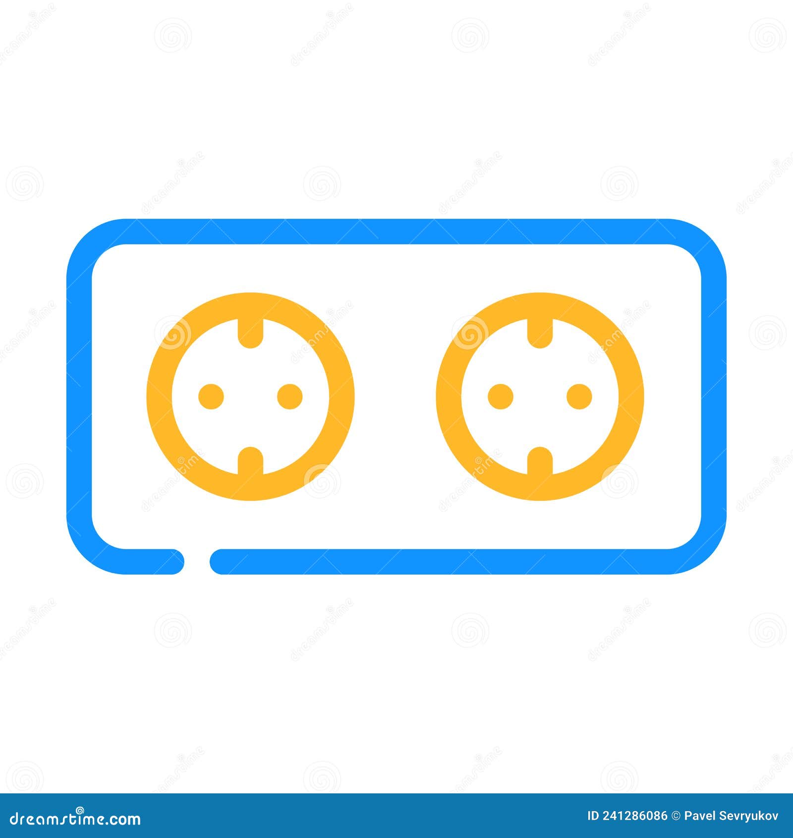 Double Socket Color Icon Vector Illustration Stock Vector ...