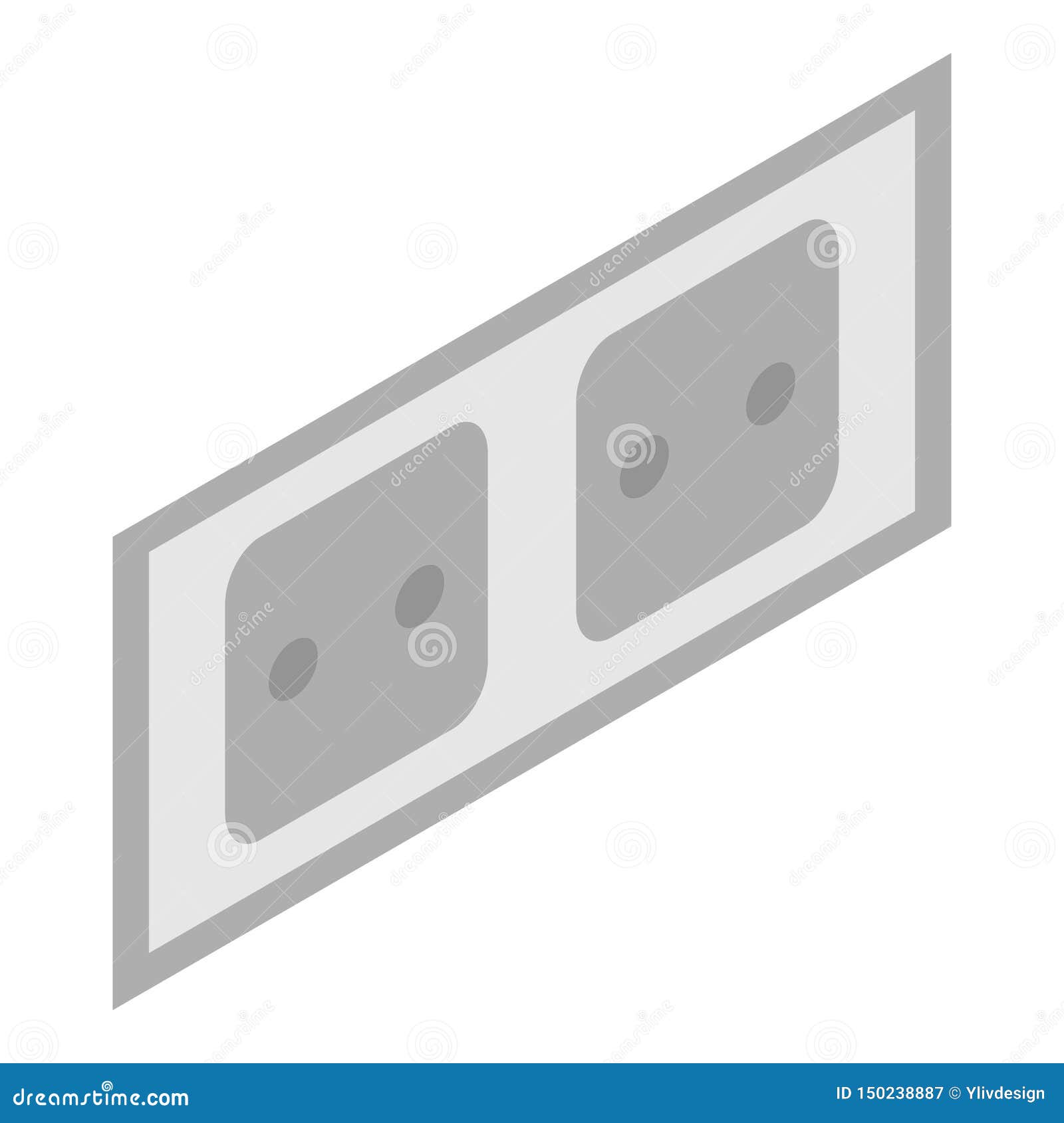 Double Socket Icon, Isometric Style Stock Vector - Illustration of ...