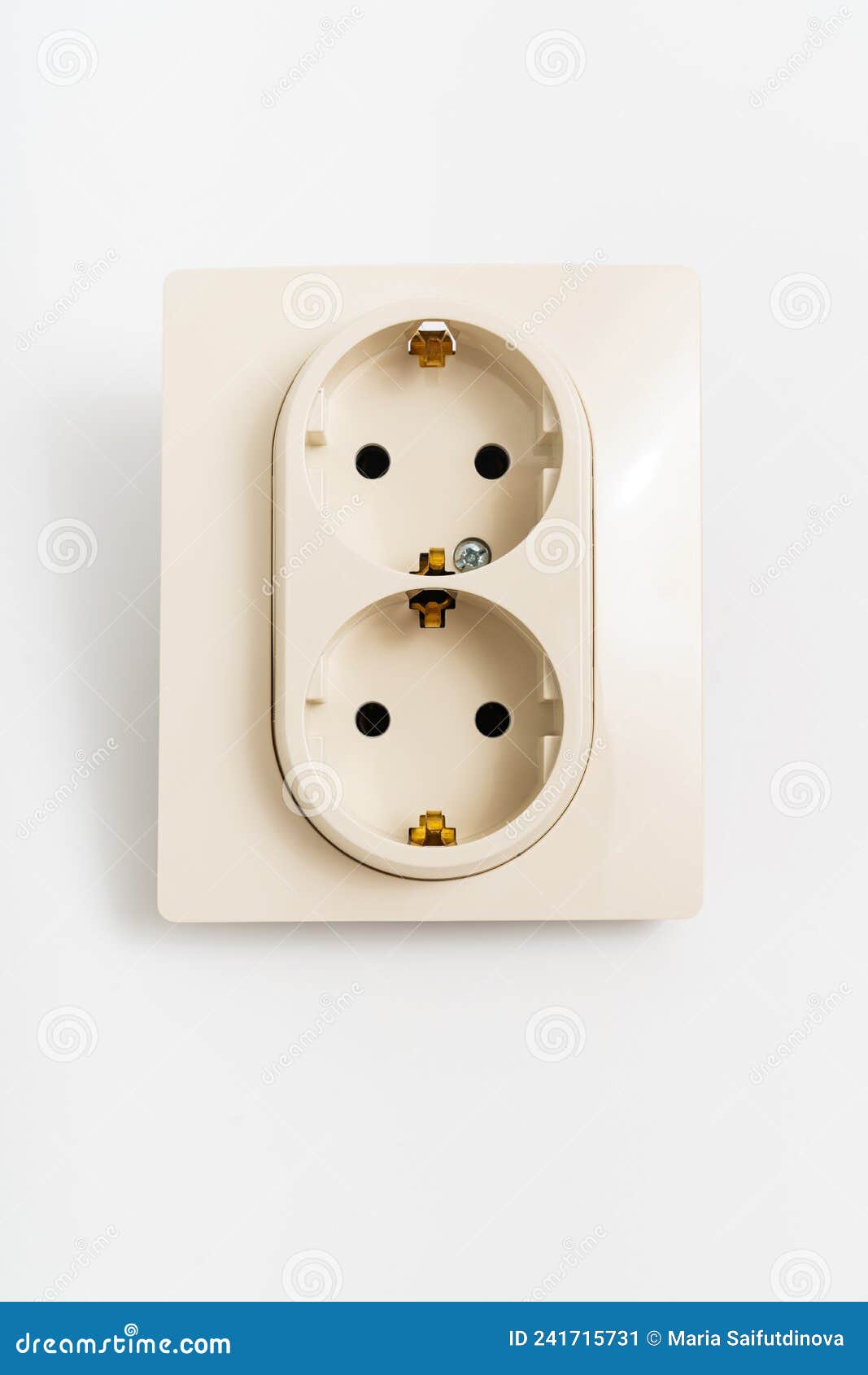 Double Socket Insulated on a White Background. Stock Image - Image of ...