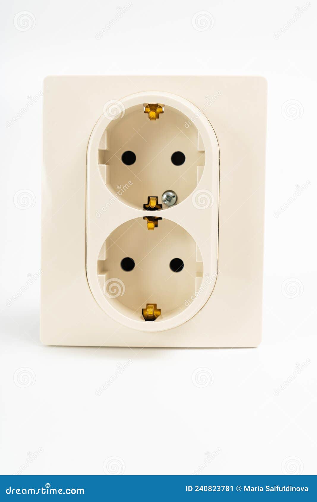 Double Socket Insulated on a White Background. Stock Image - Image of ...