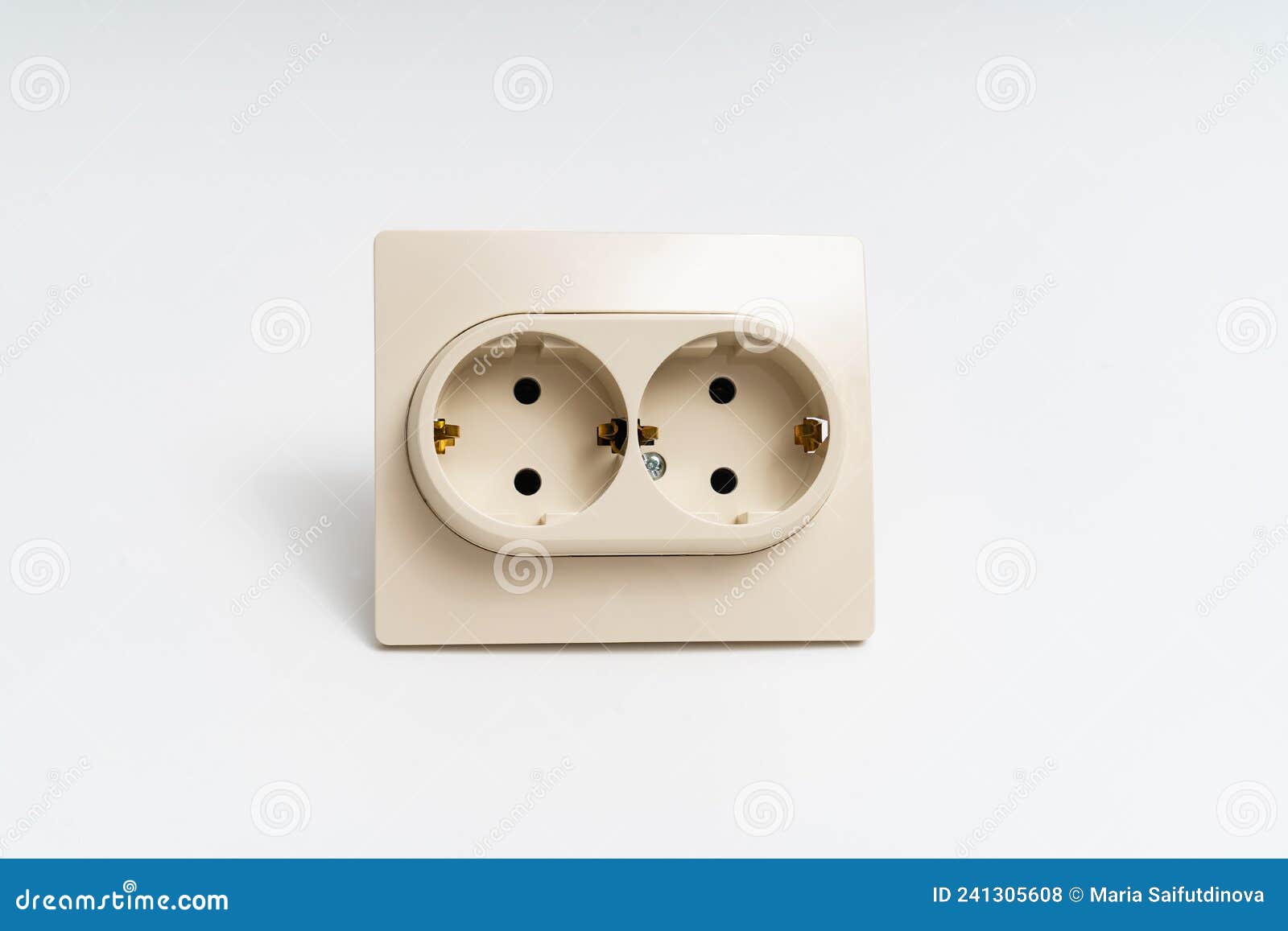 Double Socket Insulated on a White Background. Stock Photo - Image of ...