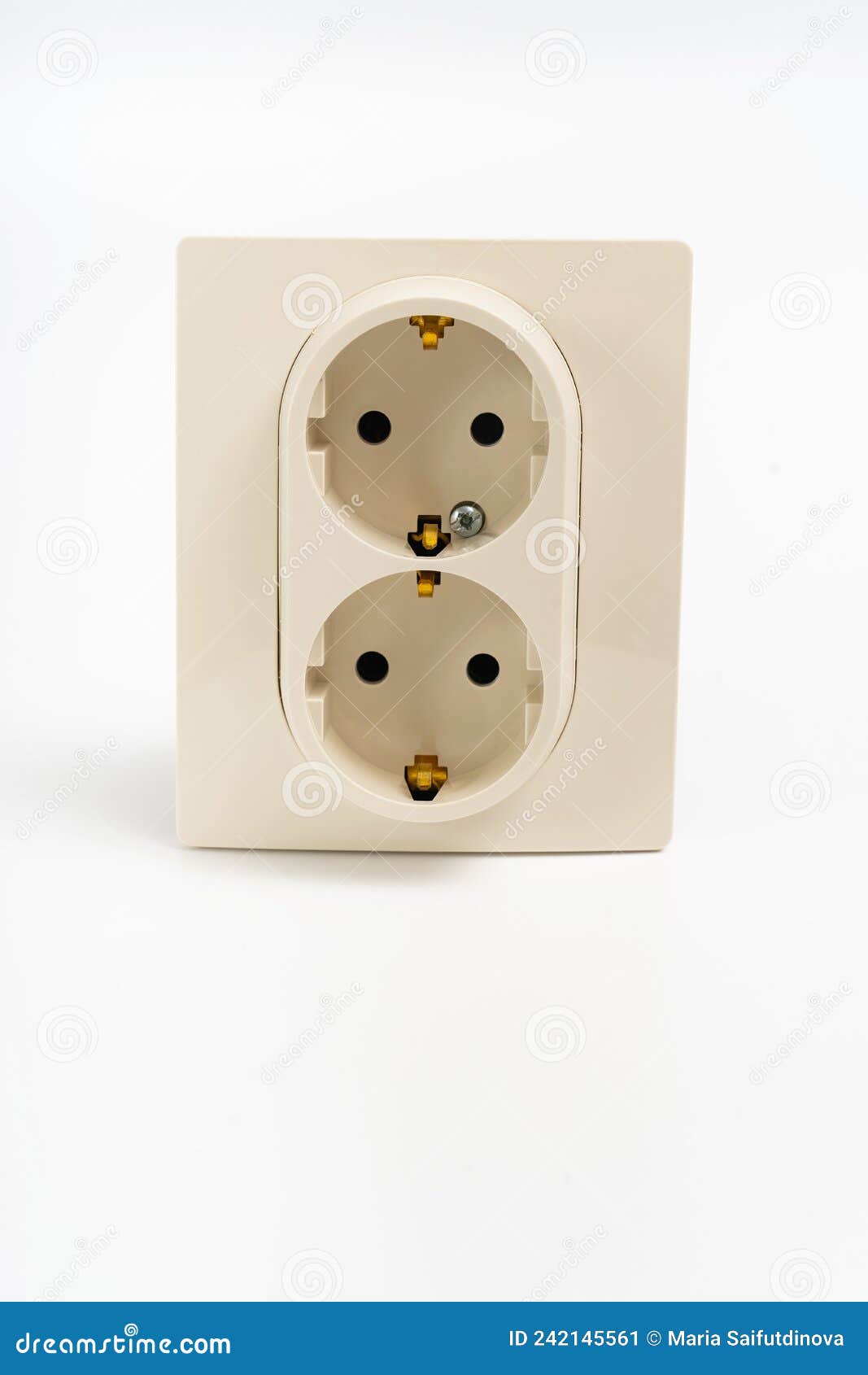 Double Socket Insulated on a White Background. Stock Image - Image of ...