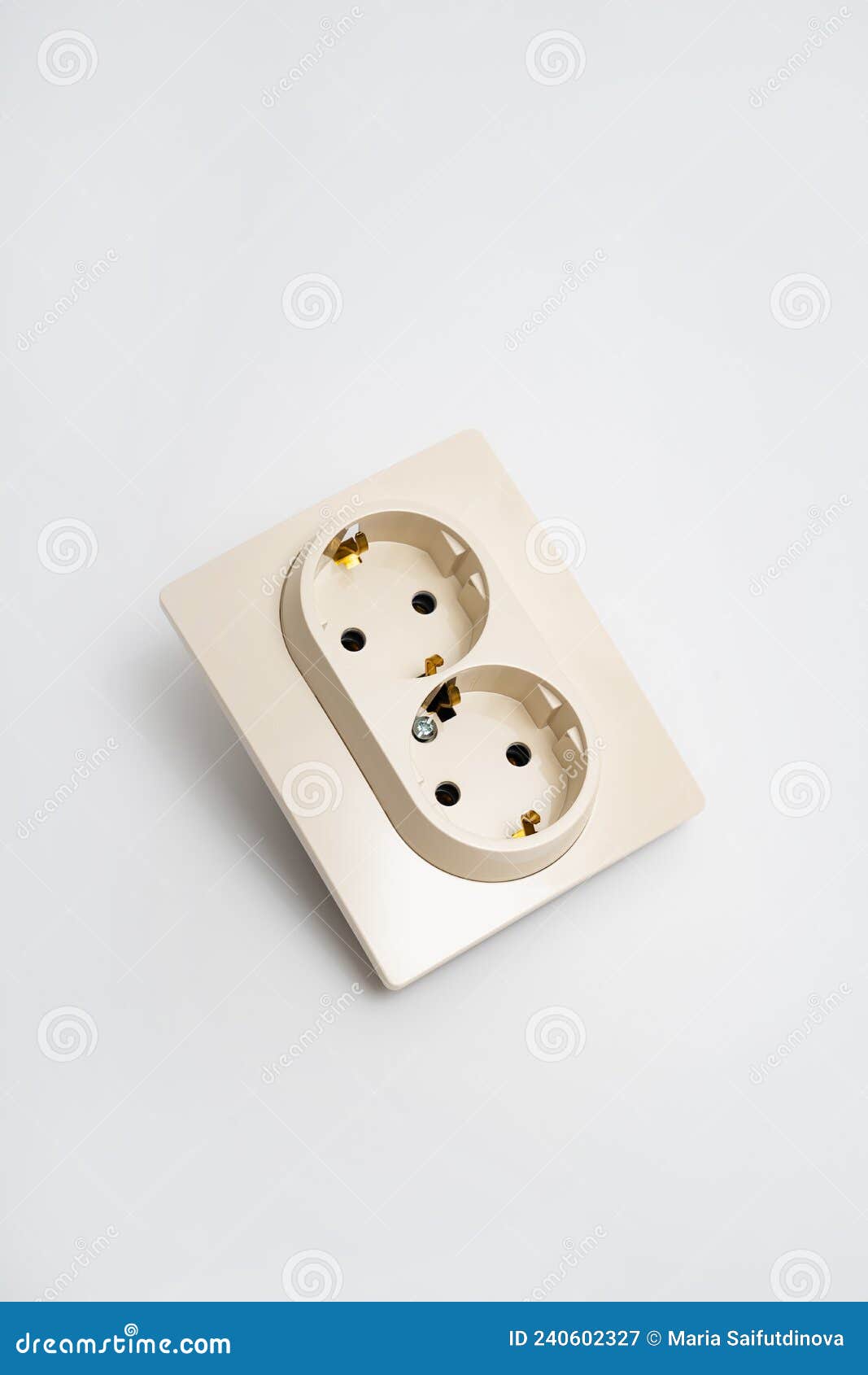 Double Socket Insulated on a White Background. Stock Image - Image of ...