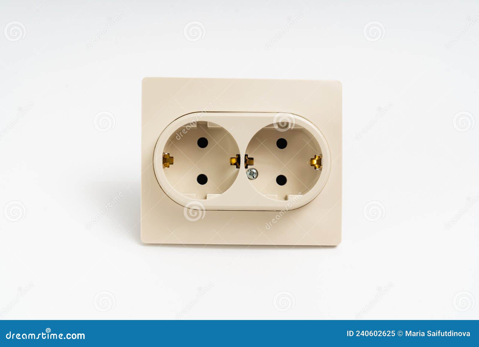 Double Socket Insulated on a White Background. Stock Image - Image of ...