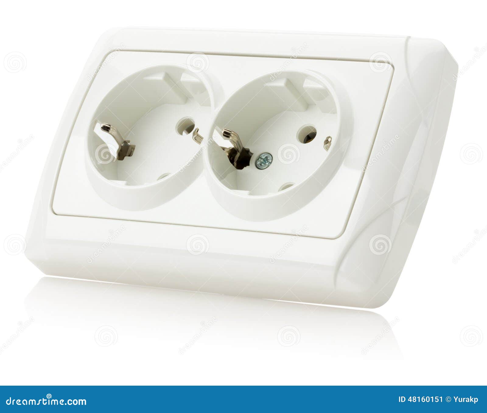 Double Socket Isolated on the White Background Stock Image - Image of ...