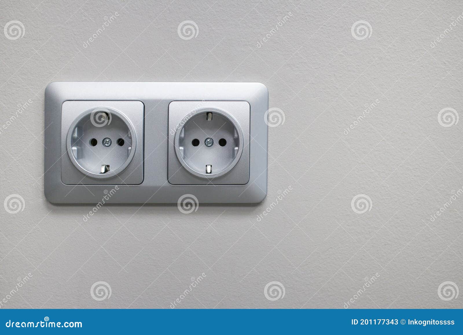 Double Socket Made of Gray Plastic Stock Image - Image of electrical ...