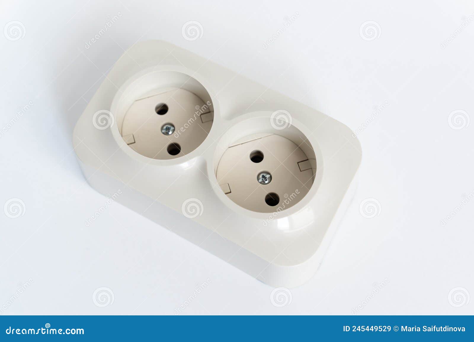 Double Socket on a White Background. Two Sockets, United by One ...