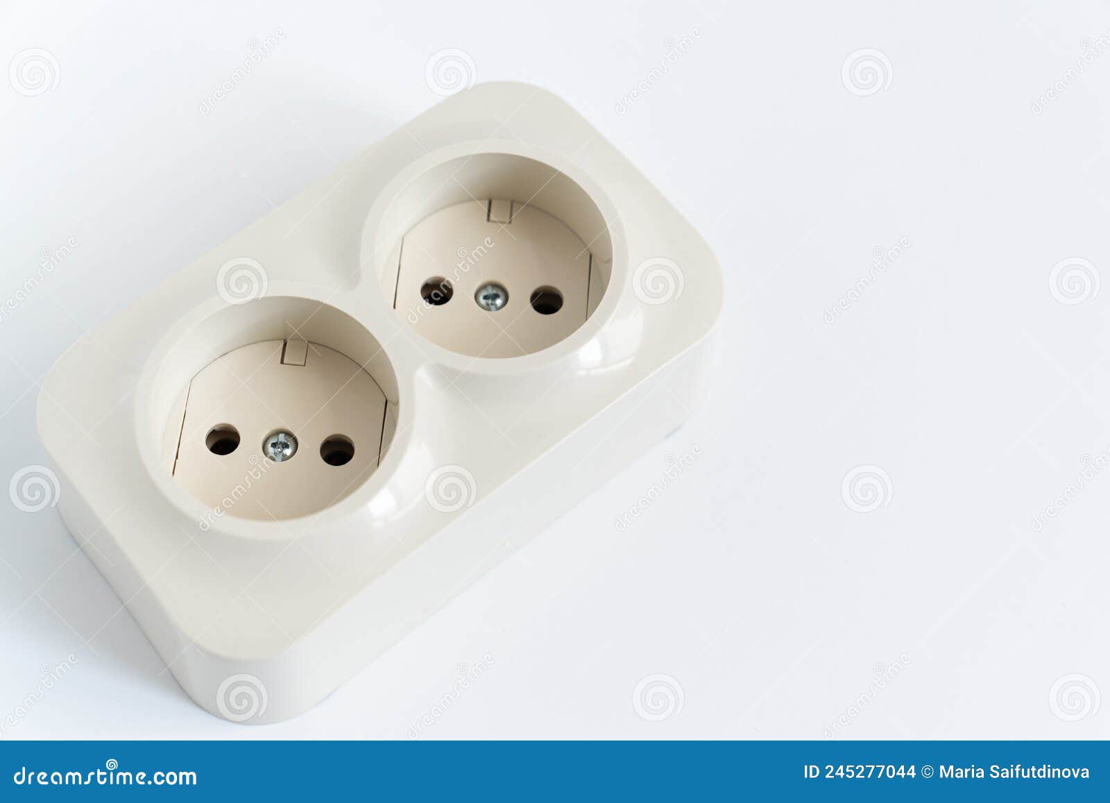 Double Socket on a White Background. Two Sockets, United by One ...